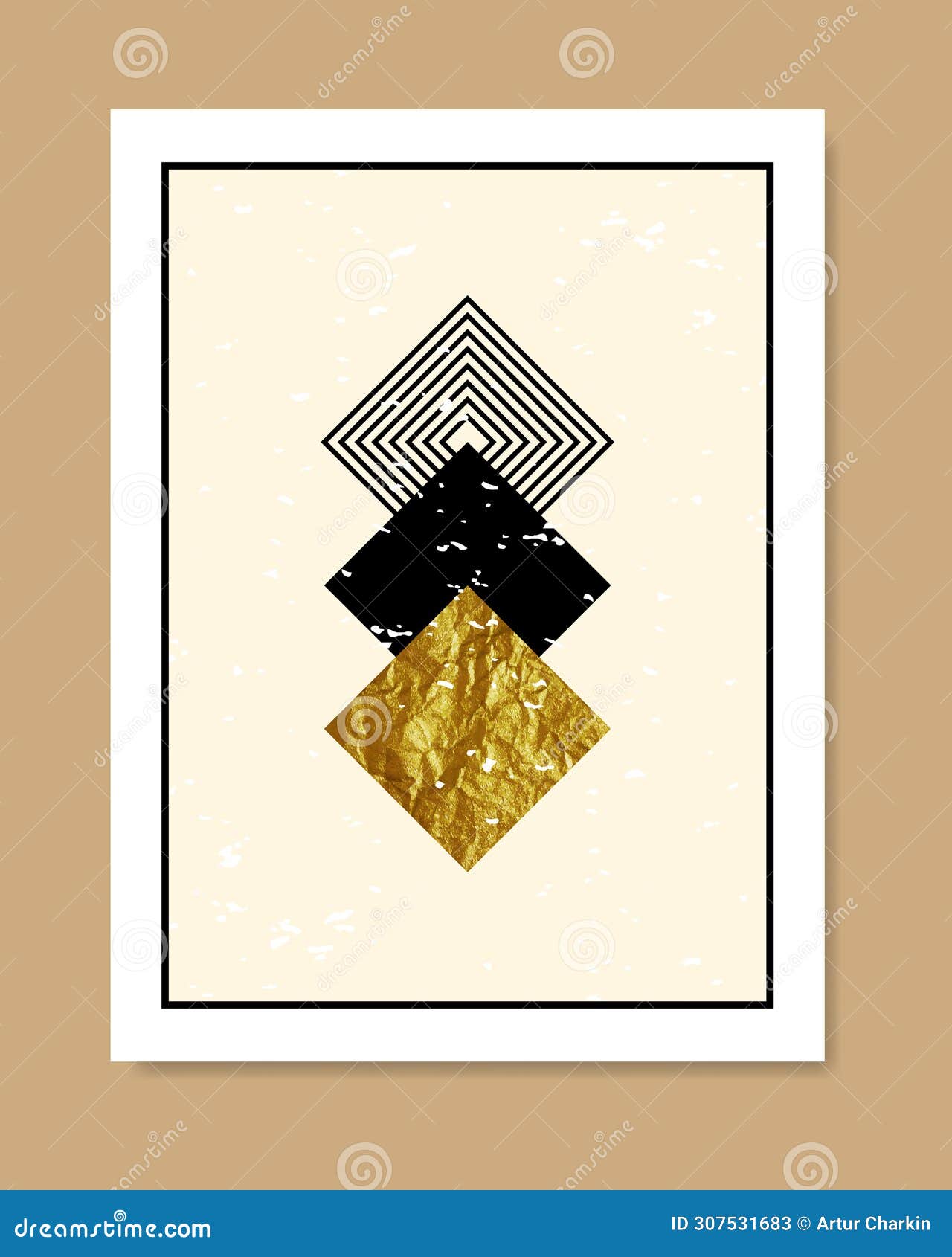 Abstract Poster with Geometric Lines, Shapes and Textures. Stock ...