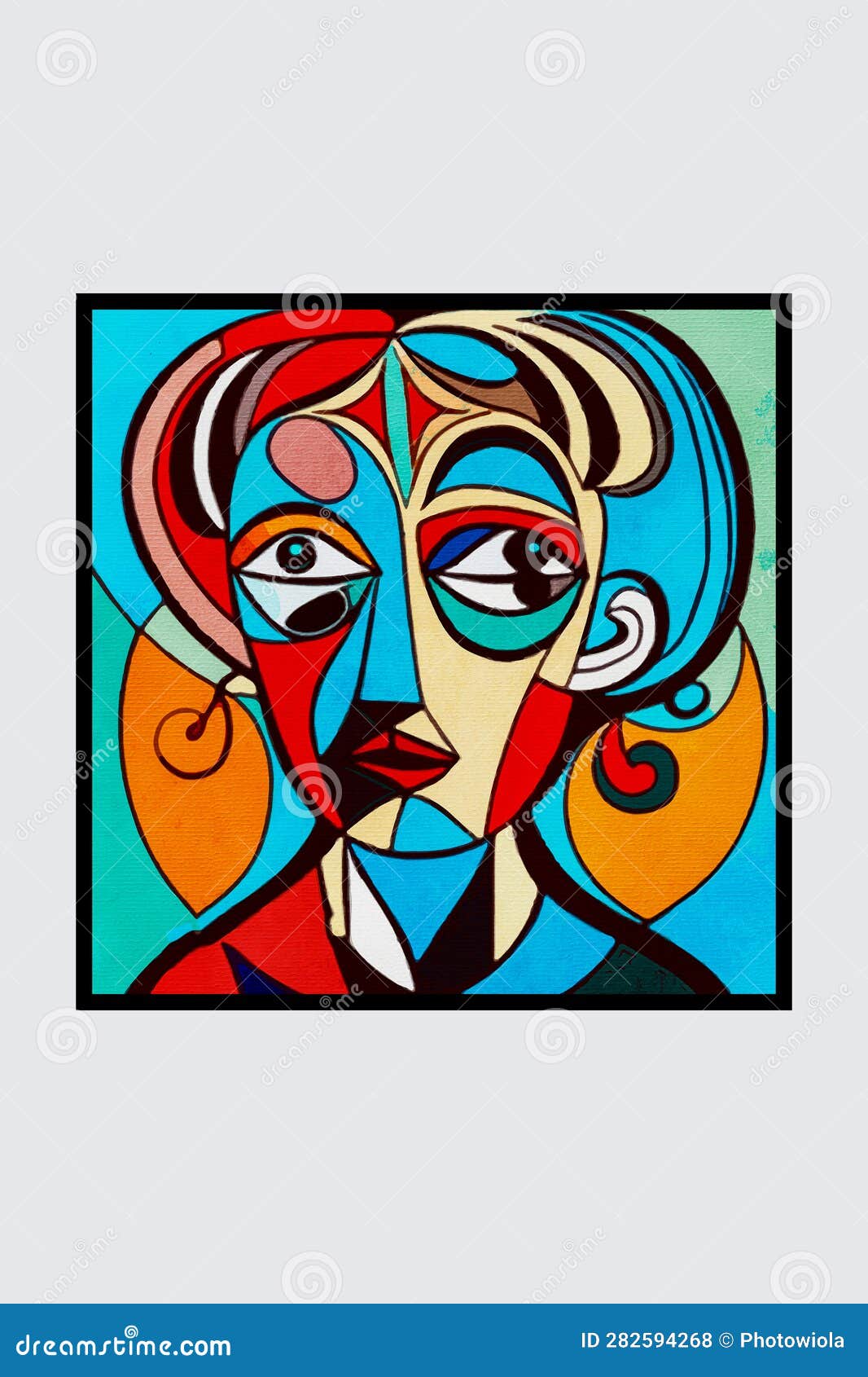 Abstract Poster Inspired by the Work of Picasso. Stock Illustration ...