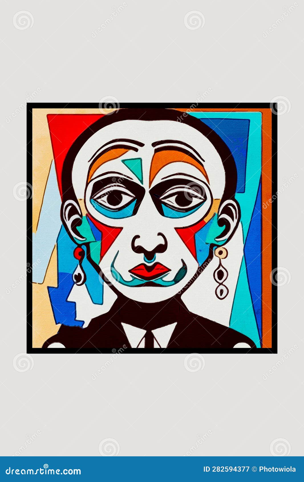 Abstract Poster Inspired by the Work of Picasso. Stock Illustration ...