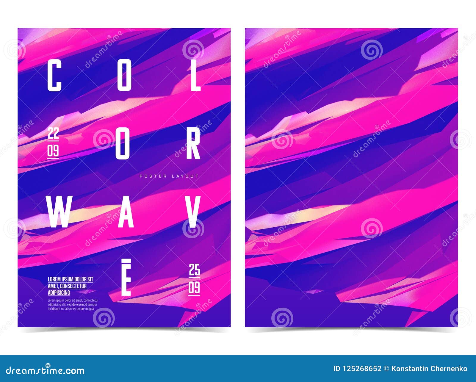 Abstract Poster Layout with Violet and Pink Abstract Elements. Stock ...