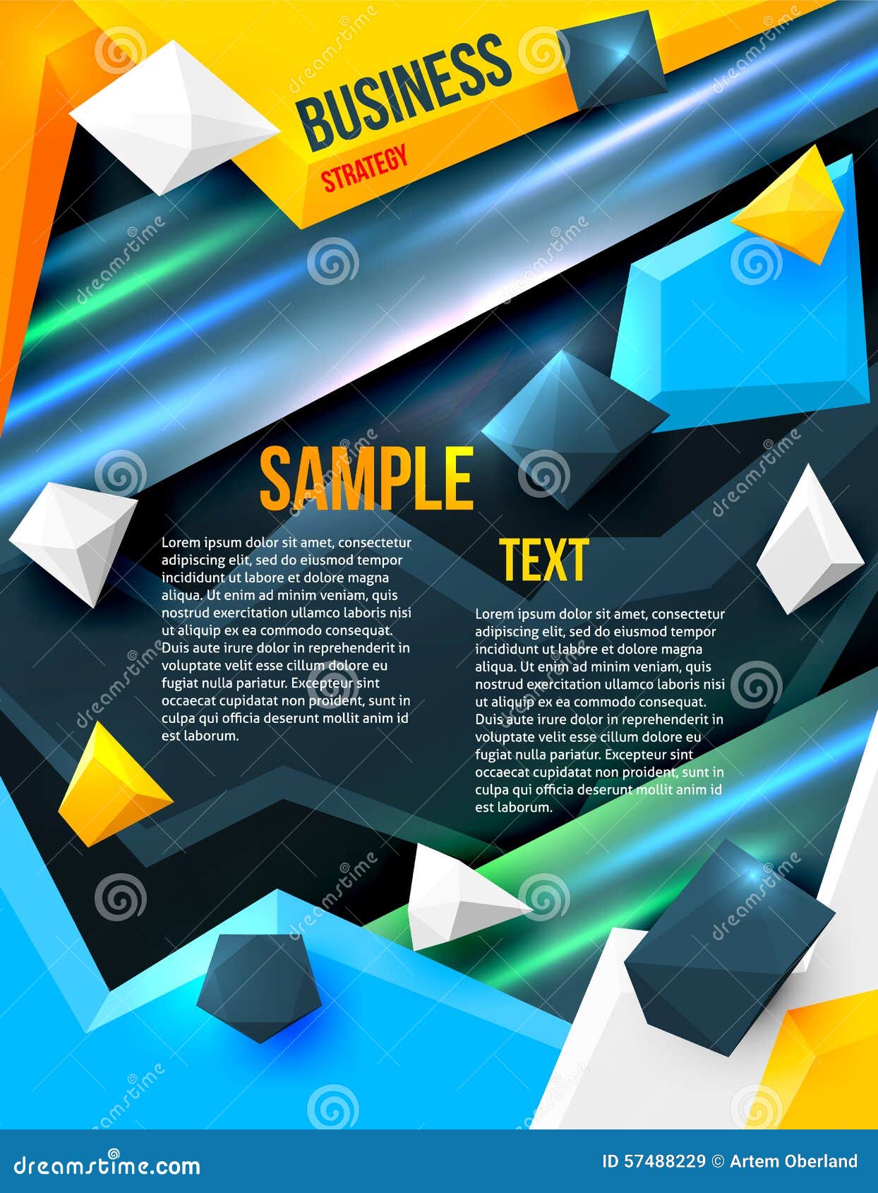 Abstract Poster with Polygons Stock Illustration - Illustration of ...
