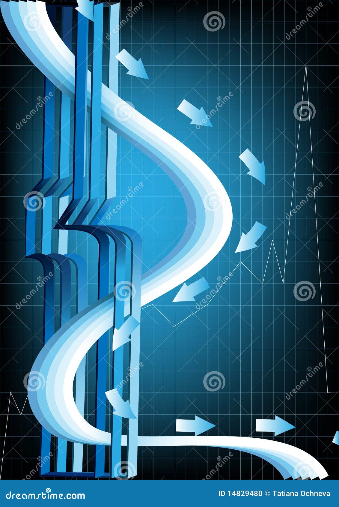 Abstract Poster with a Three-dimensional Design Stock Illustration ...