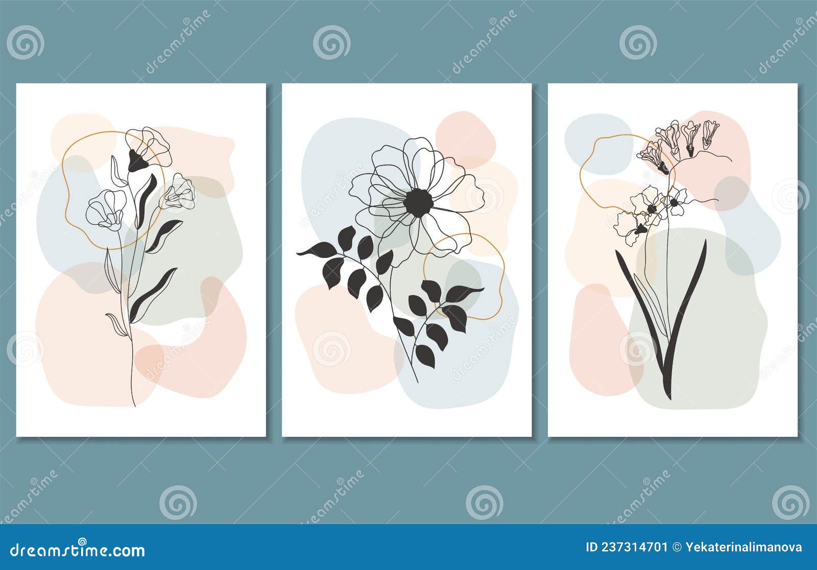 Abstract posters set stock vector. Illustration of abstract - 237314701