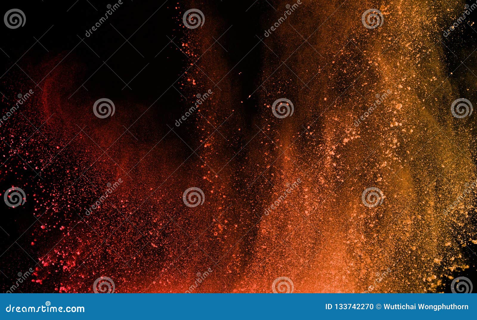 Abstract Powder Splatted Background. Colorful Powder Explosion on Black ...