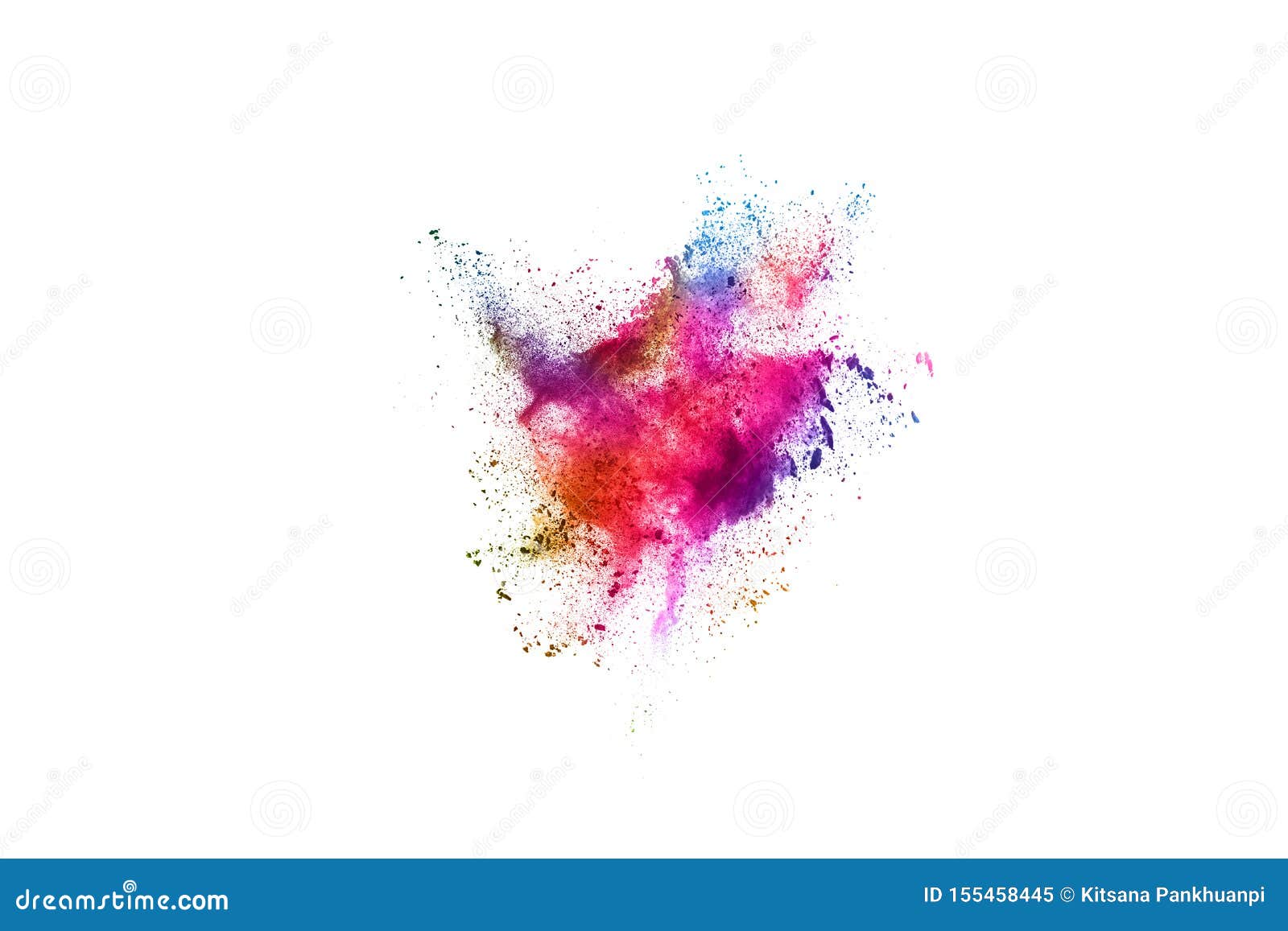 Colorful Powder Explosion on White Background. Stock Image - Image of ...