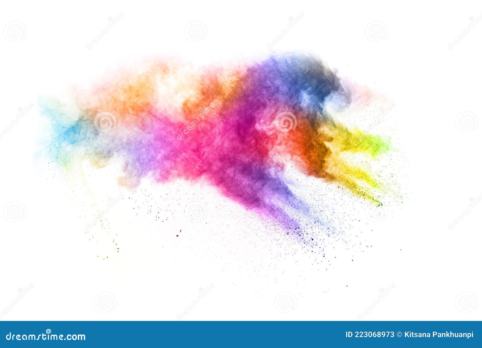 Colorful Powder Explosion on White Background. Stock Image - Image of ...