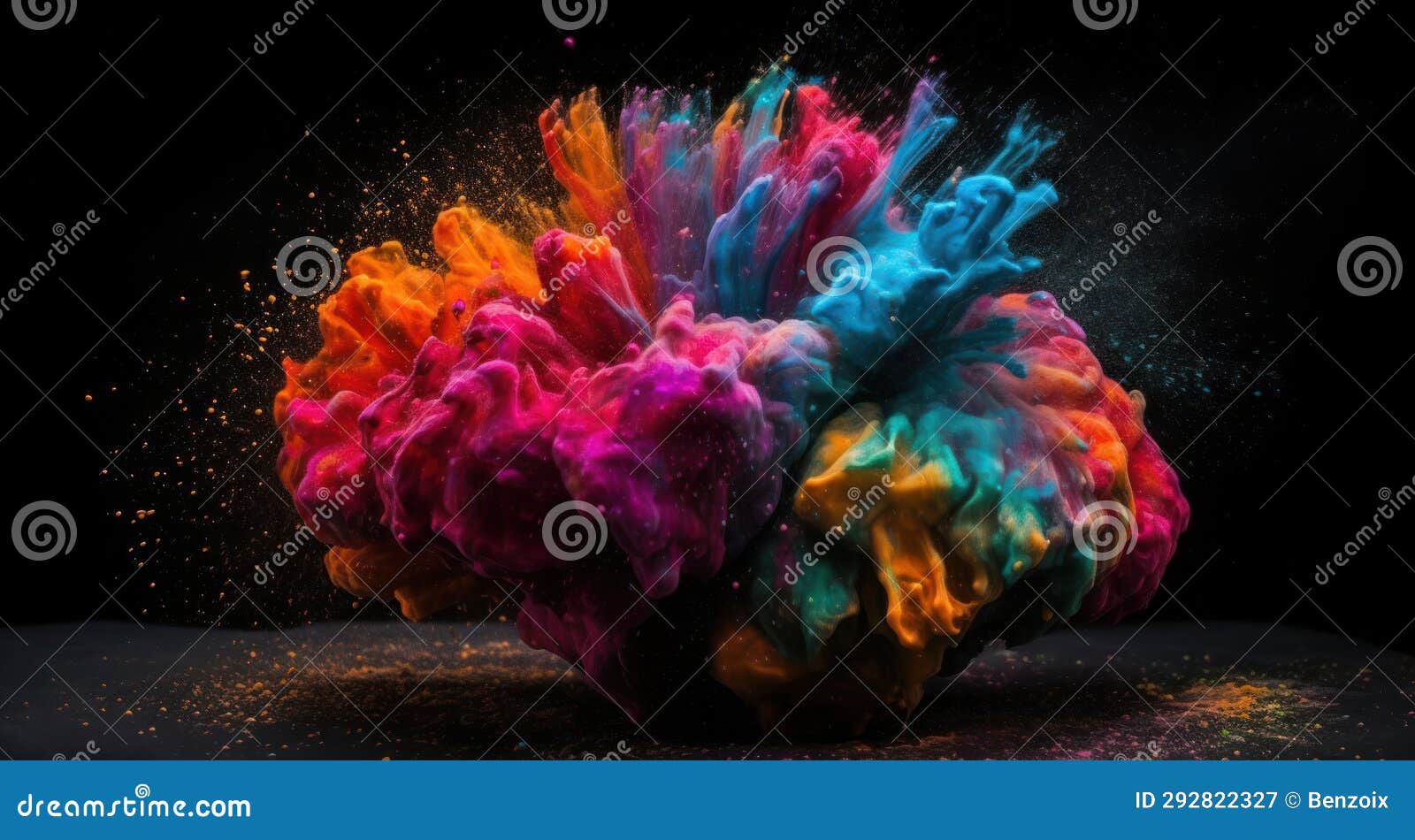 Abstract Powder Splatted Background,Freeze Motion of Color Powder ...