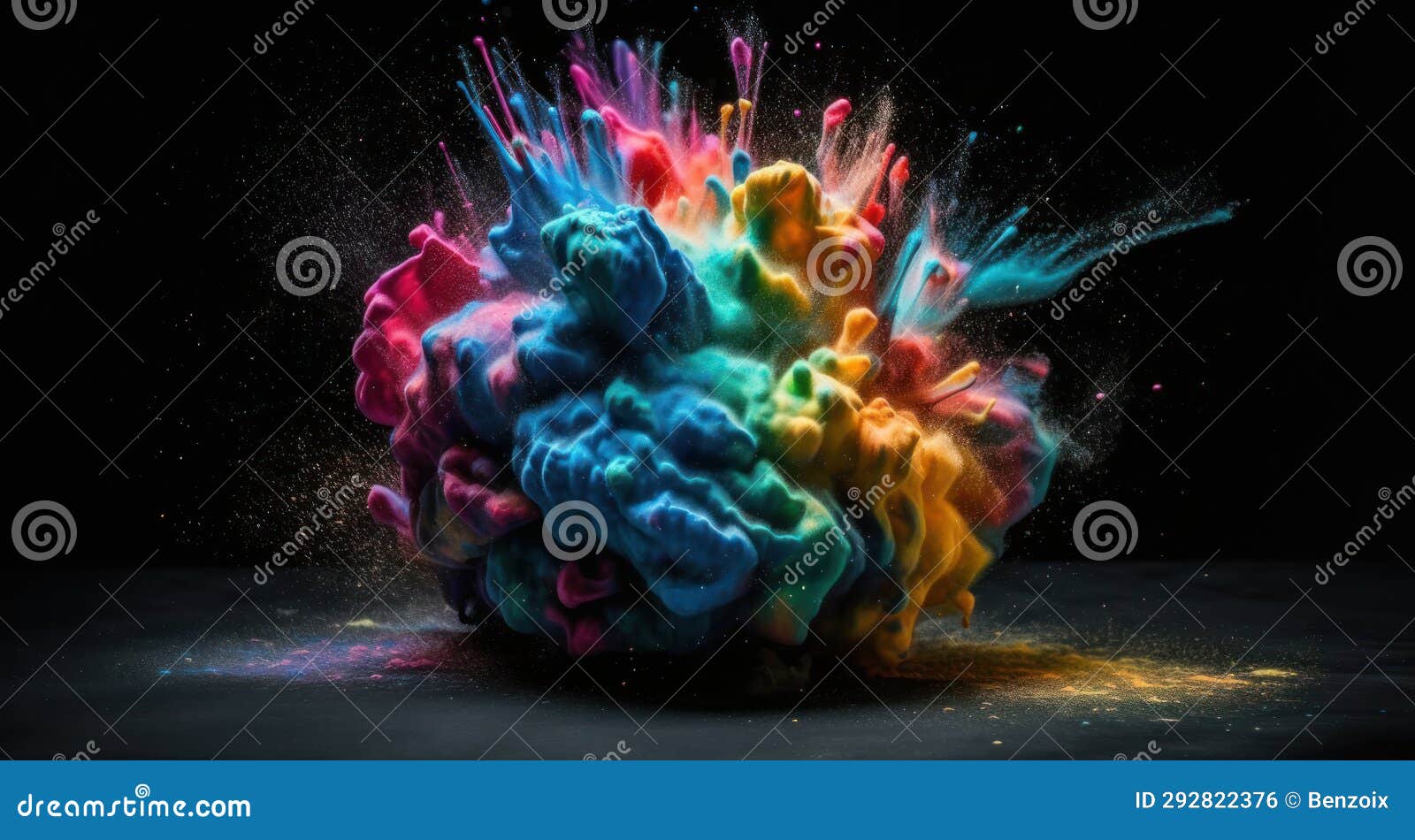Abstract Powder Splatted Background,Freeze Motion of Color Powder ...
