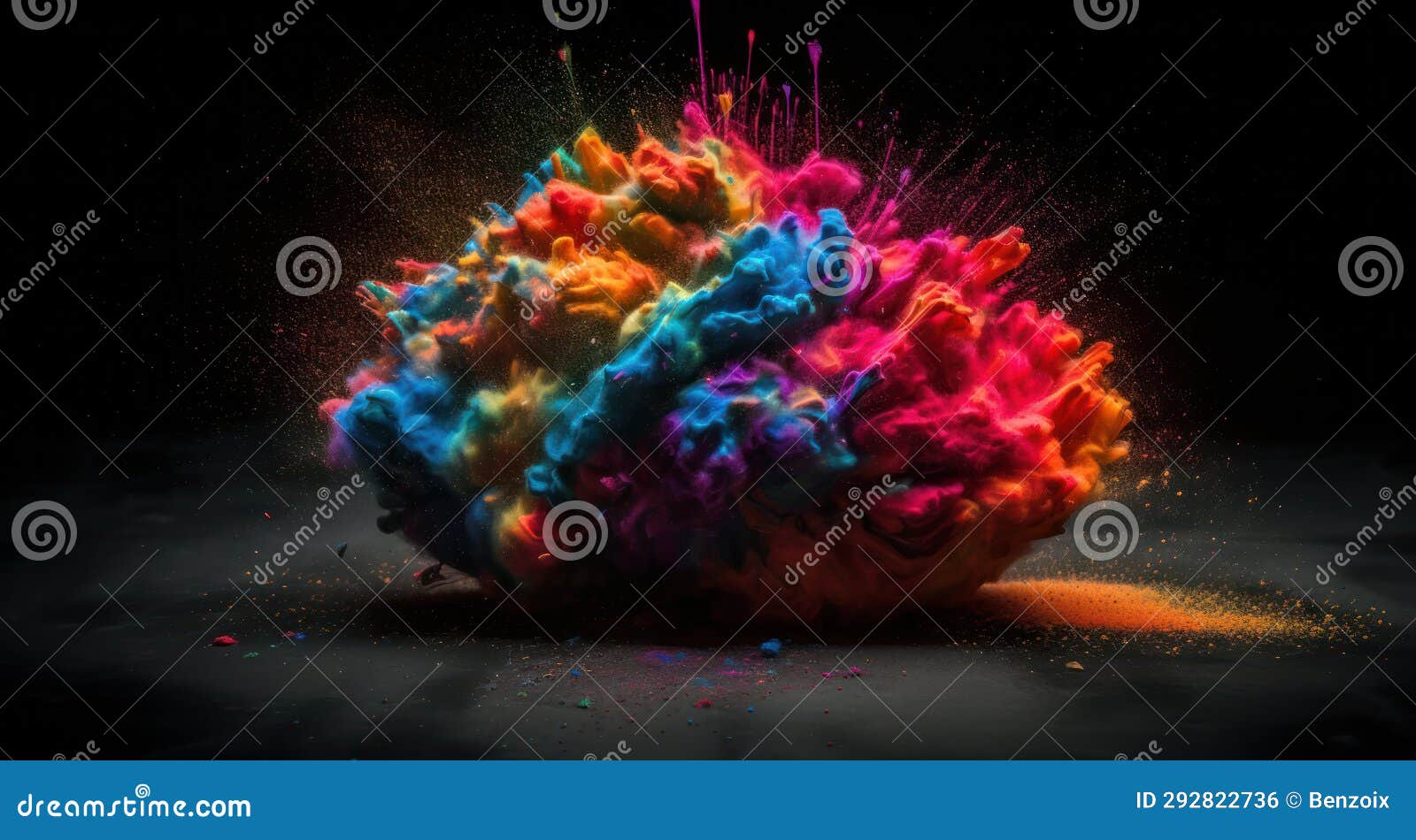 Abstract Powder Splatted Background,Freeze Motion of Color Powder ...