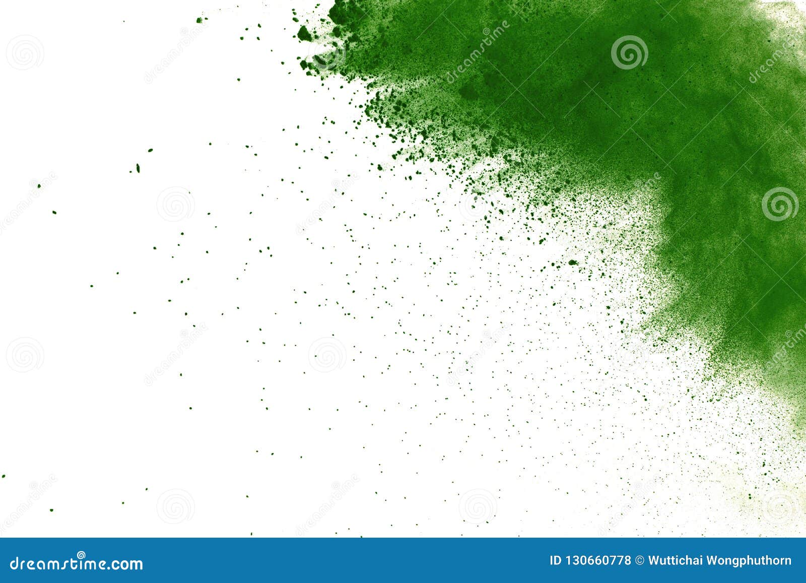 Abstract Powder Splatted Background,Freeze Motion of Green Powder ...