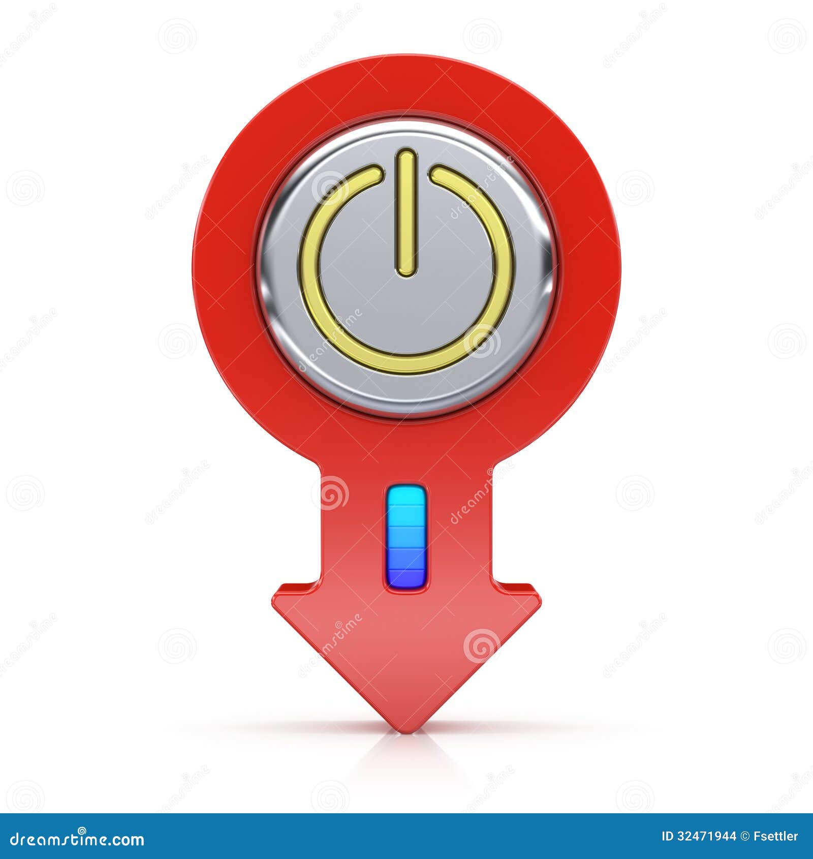 Abstract Power Button with Arrow Stock Illustration - Illustration of ...