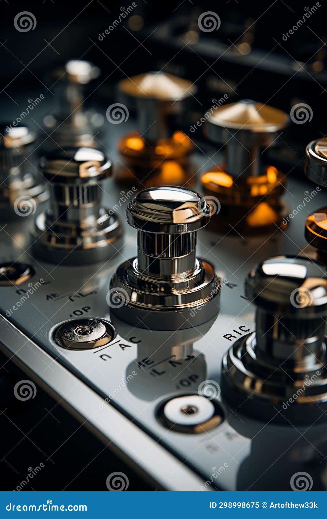 Abstract Power Control Devices on Sleek Metallic Panel Stock ...