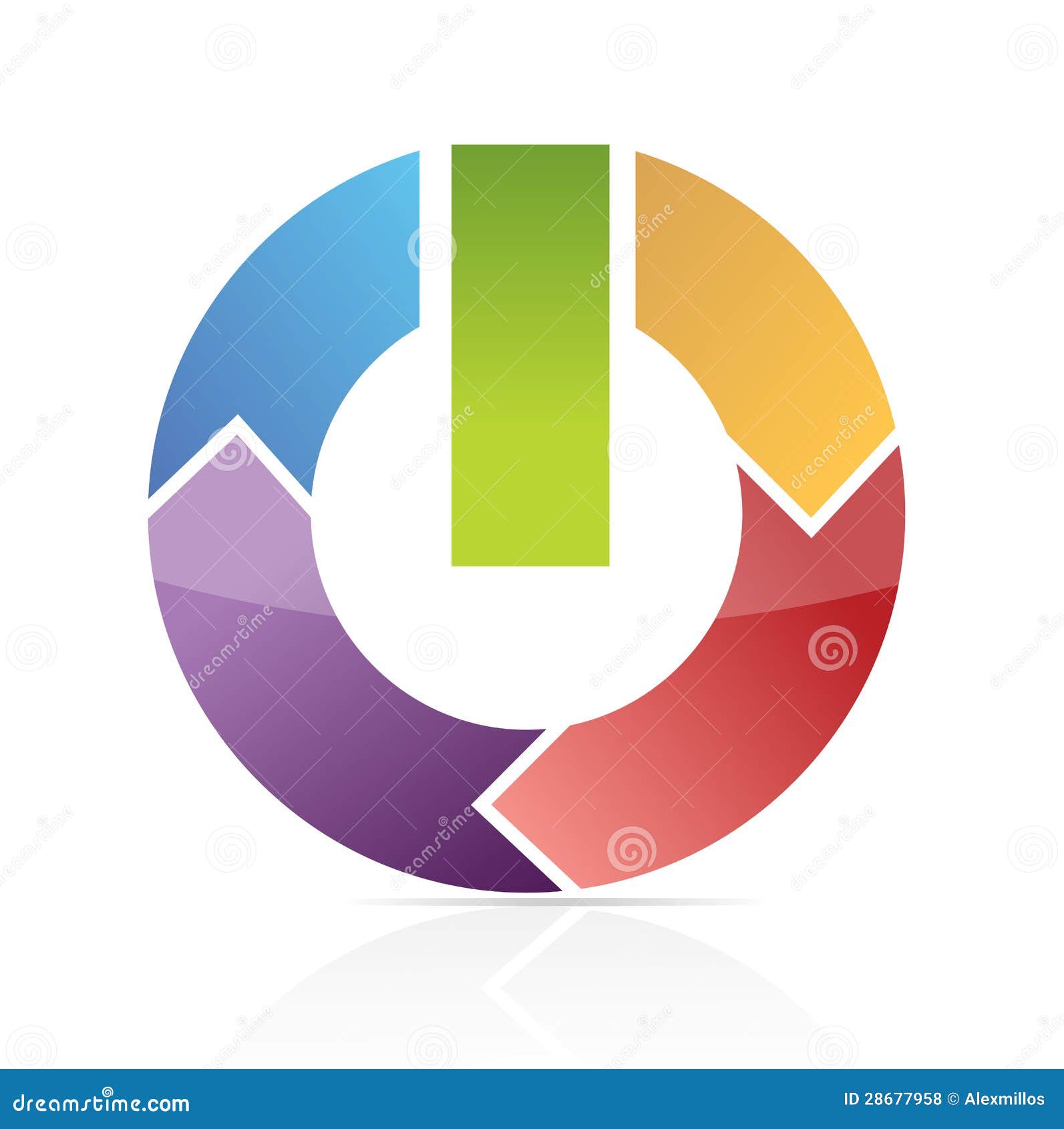 Abstract Power Symbol with Bars Stock Illustration - Illustration of ...