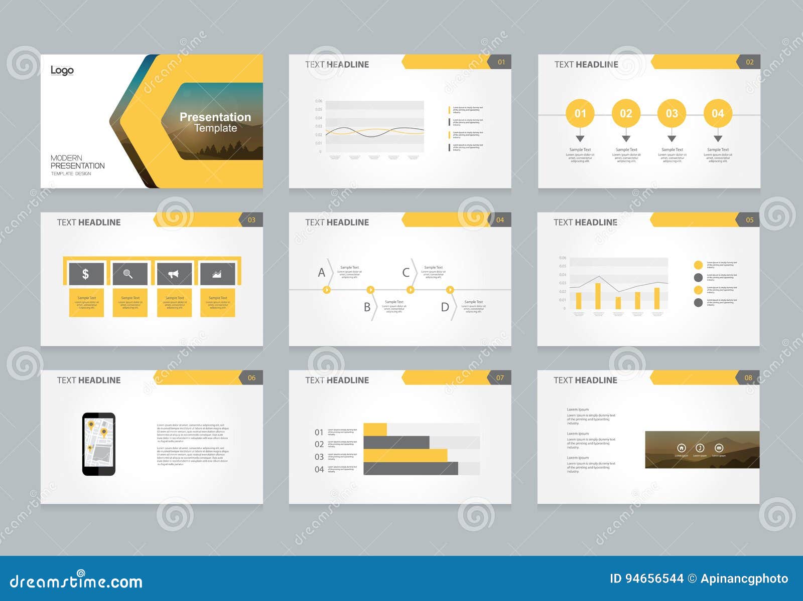 Abstract Presentation Slide Template Design Background with Infographic ...