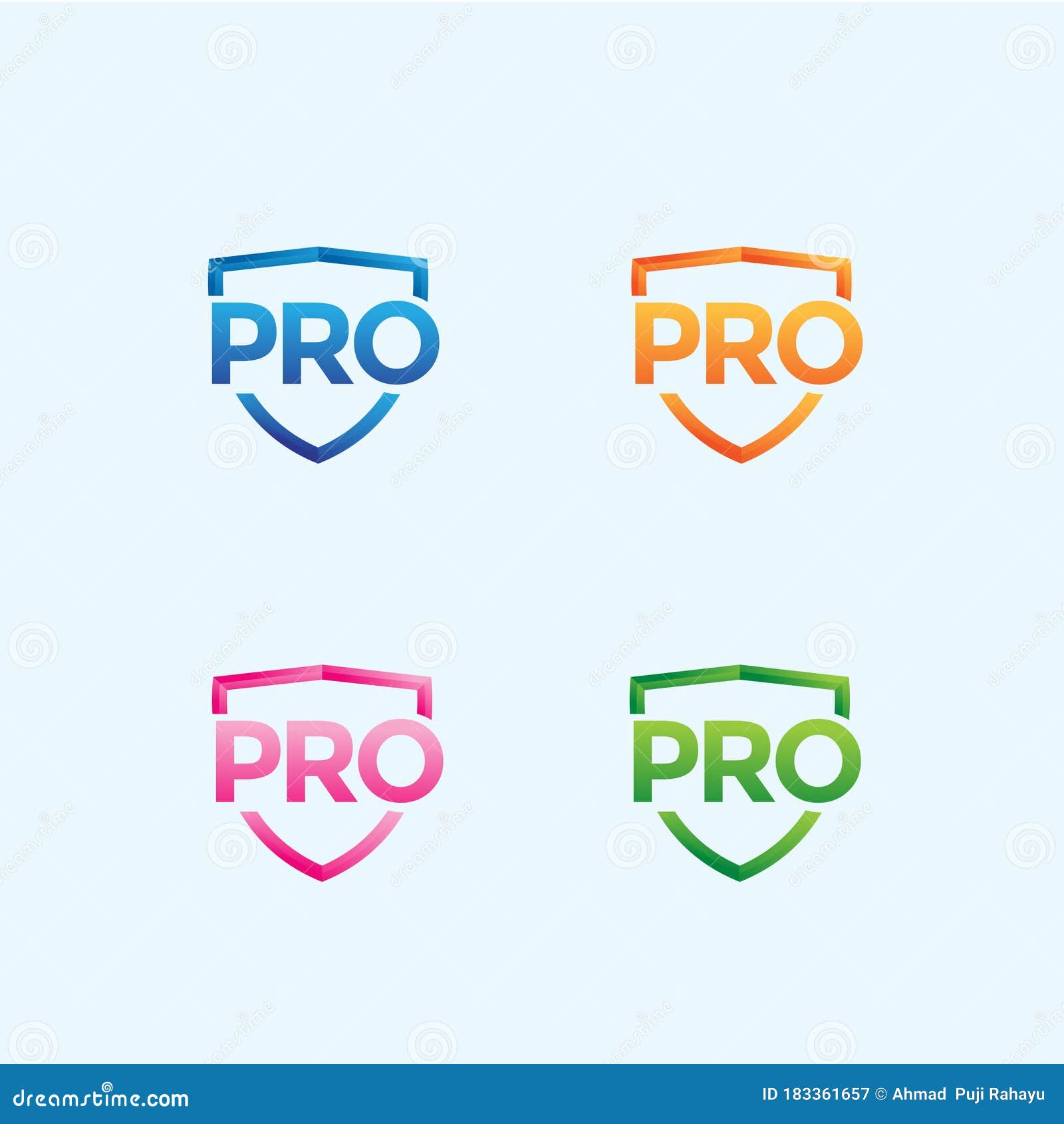Abstract Pro Logo Design with Shield Stock Vector - Illustration of ...