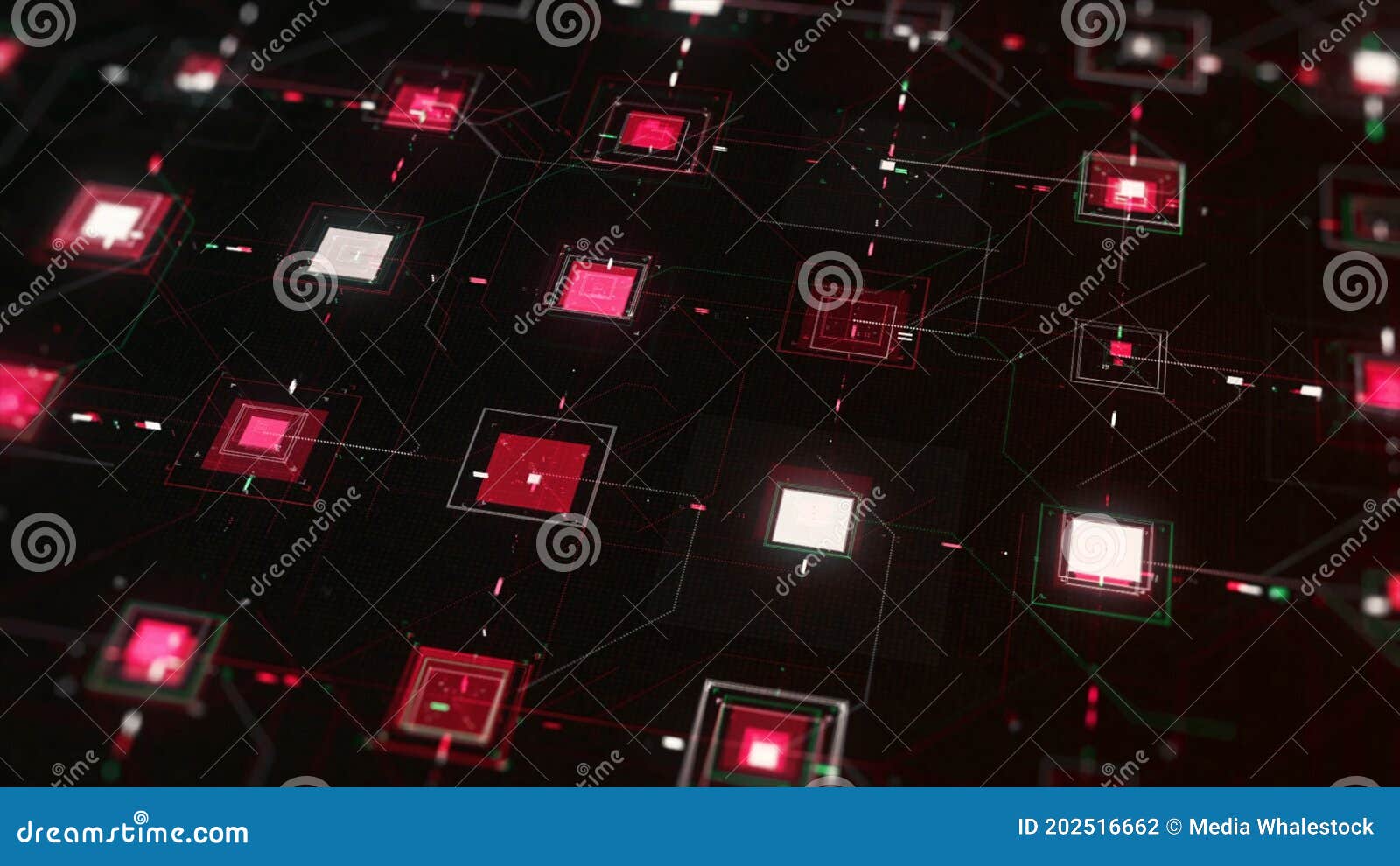 Abstract Process of Digital Data Transmission. Animation. Futuristic ...