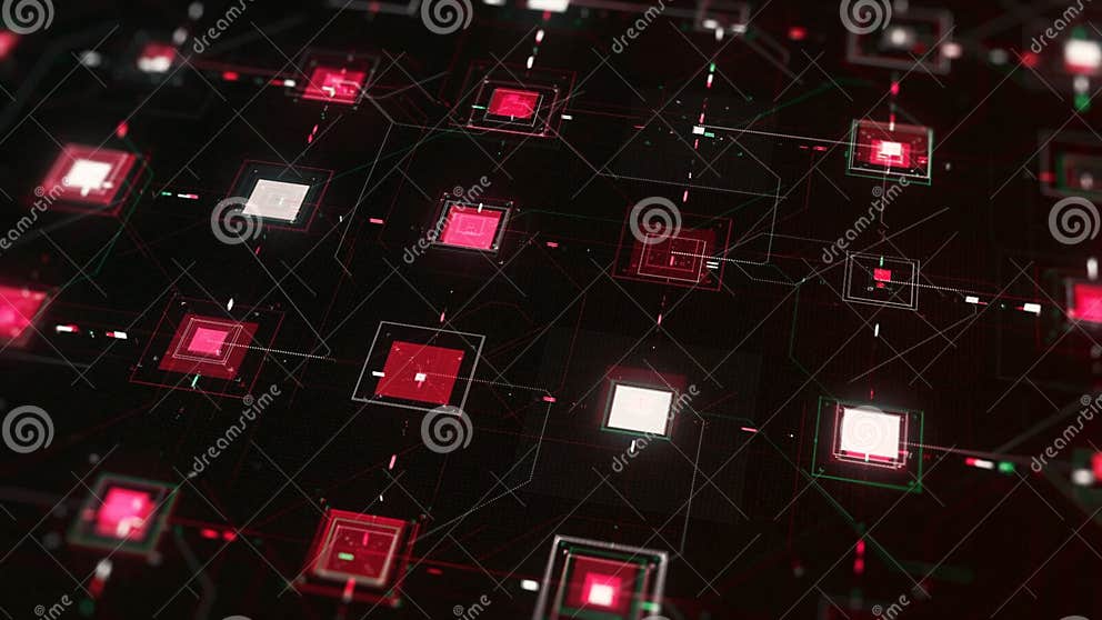 Abstract Process of Digital Data Transmission. Animation. Futuristic ...