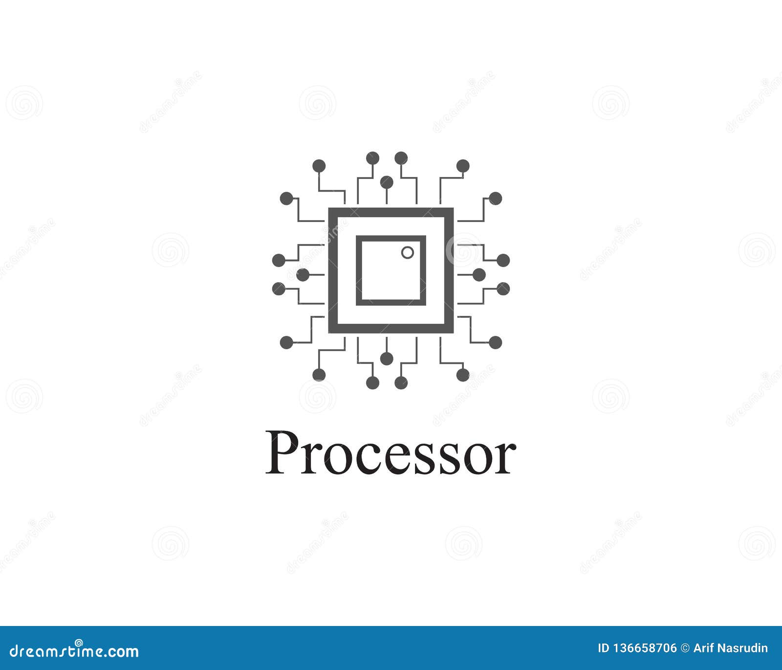 Abstract Processor Logo Technology Template Design Stock Illustration ...