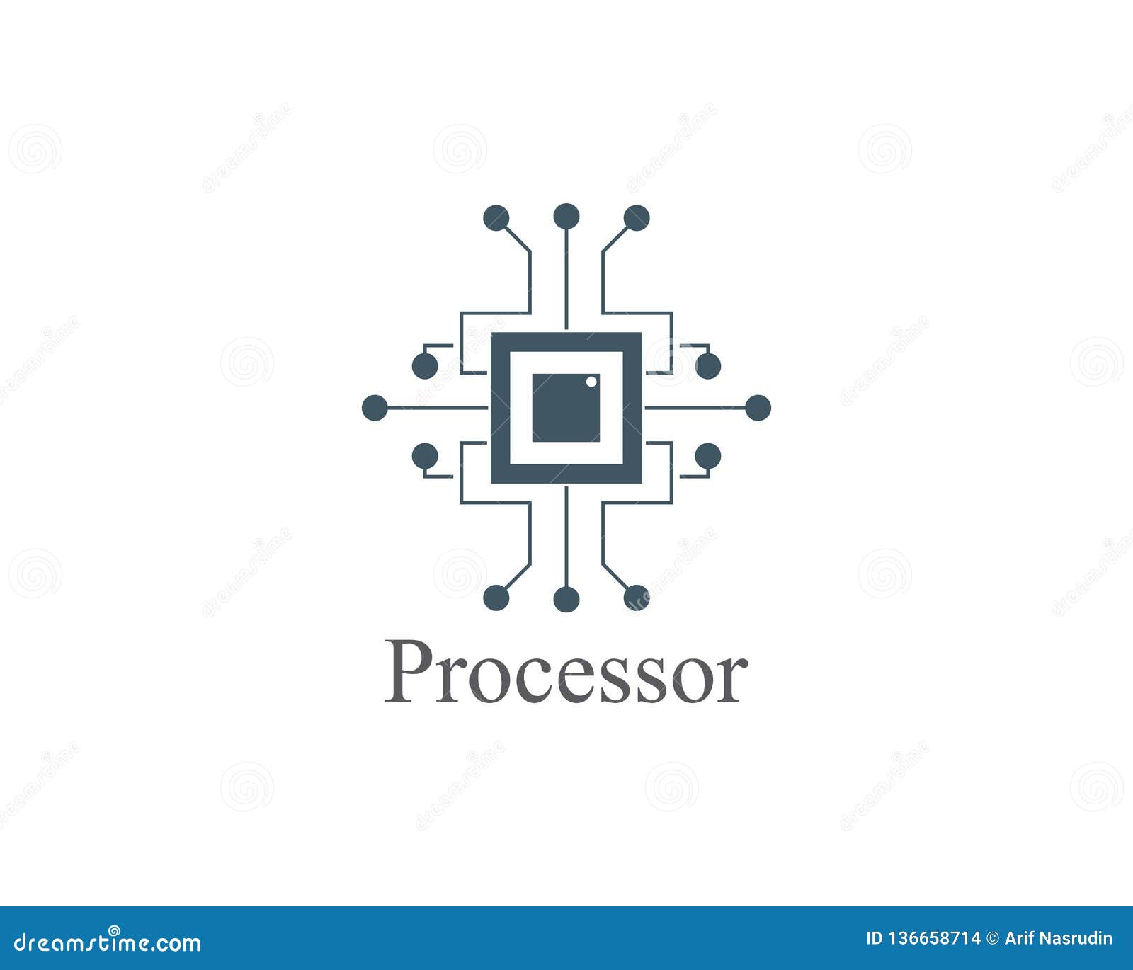 Abstract Processor Logo Technology Template Design Stock Illustration ...