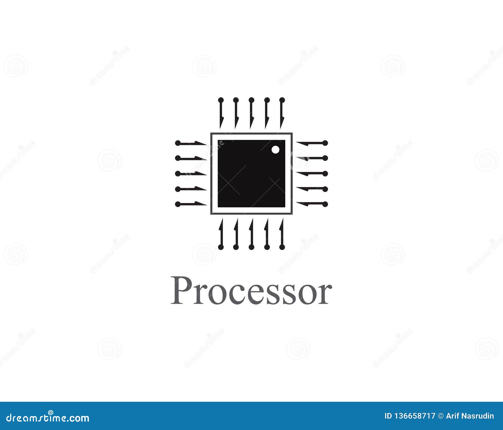 Abstract Processor Logo Technology Template Design Stock Illustration ...