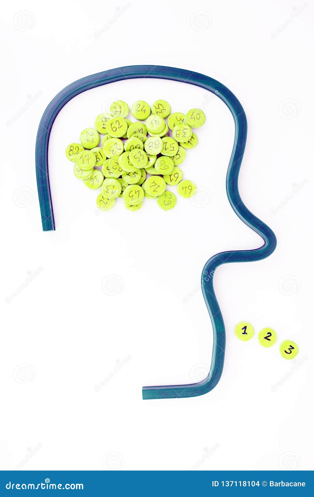 Abstract Profile of the Head of a Man with Numbers Stock Illustration ...