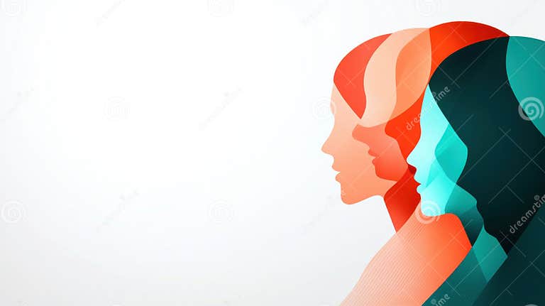 Abstract Profiles in Vibrant Overlapping Colors Create a Dynamic Visual ...