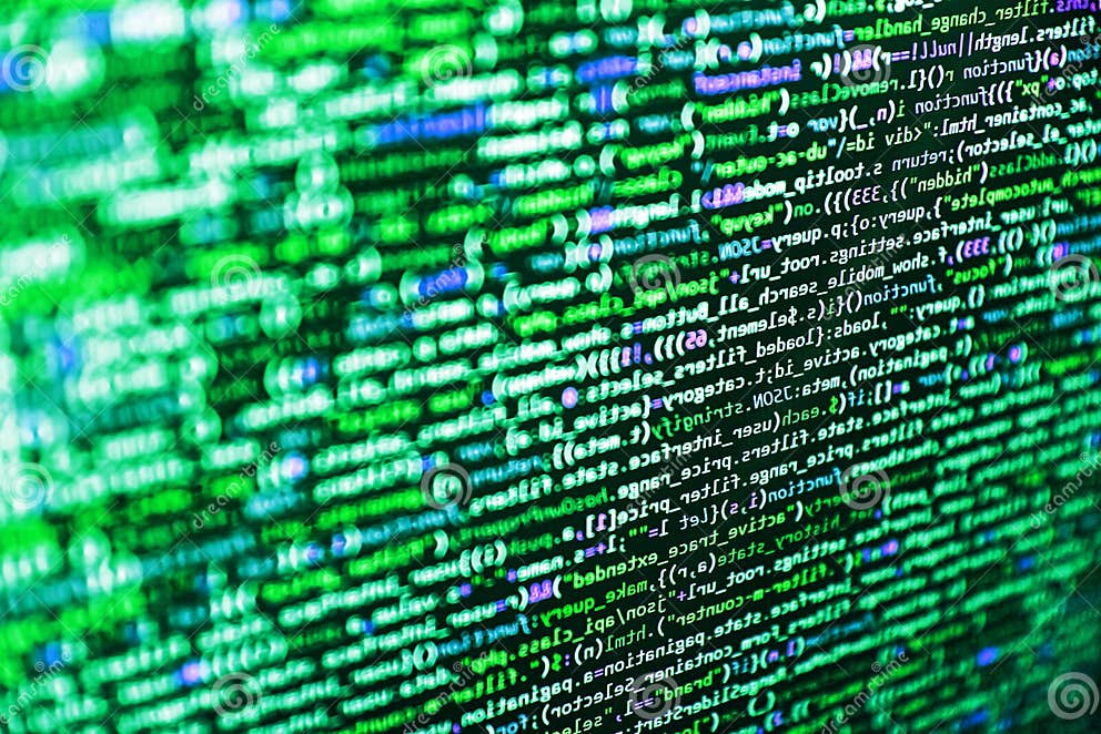 Abstract Program Code on Computer Screen. Programming Code Abstract ...
