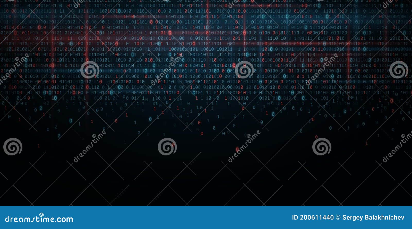 Abstract Programming Background Blue And Red Glowing Binary Software Code Random Binary 9112
