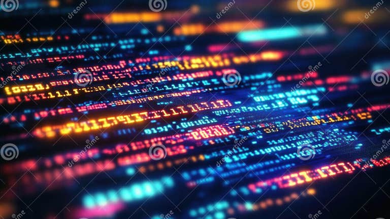 Abstract Programming Code Background with Futuristic Software Patterns Stock Illustration ...