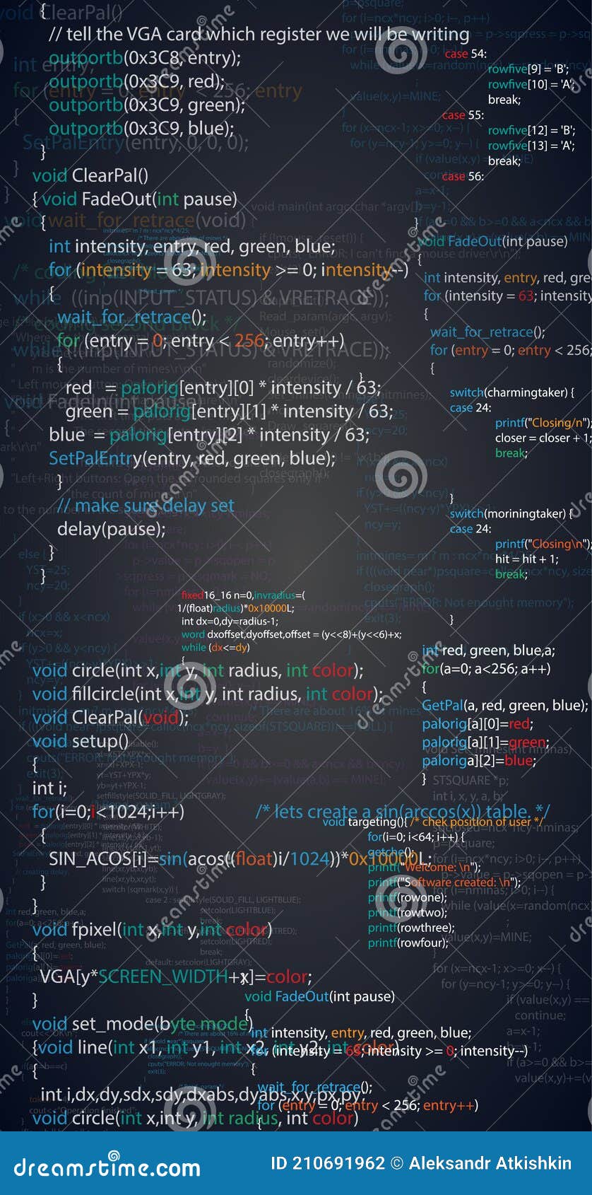 Program Script Code stock vector. Illustration of screen - 210691962