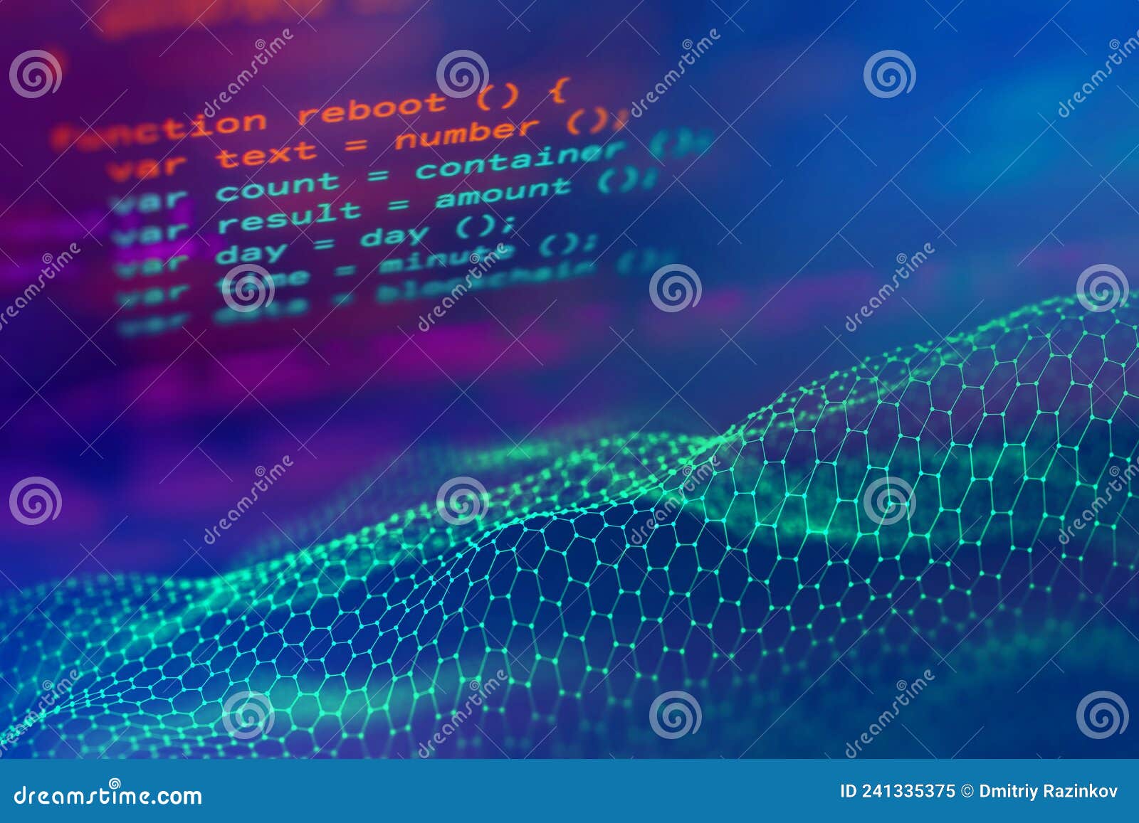Abstract Programming Illustration. Cloud Technology Data Security Concept. Binary Code Internet ...