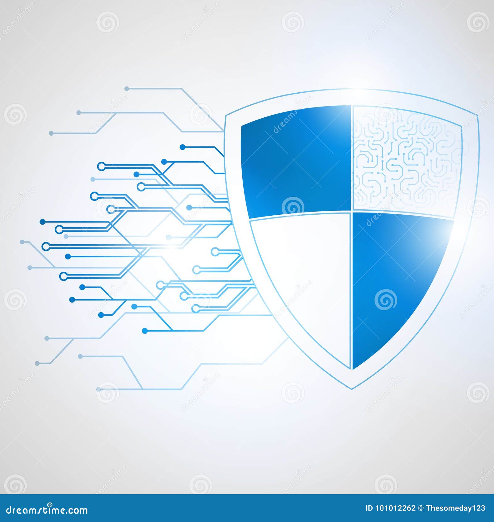 Abstract Protection Concept of Digital and Technological Stock Vector ...