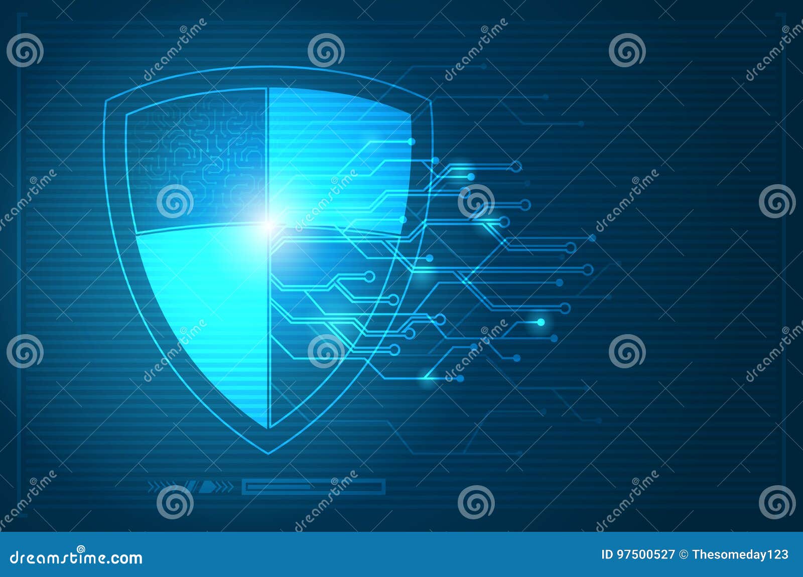 Abstract Protection Concept of Digital and Technological Stock Vector ...