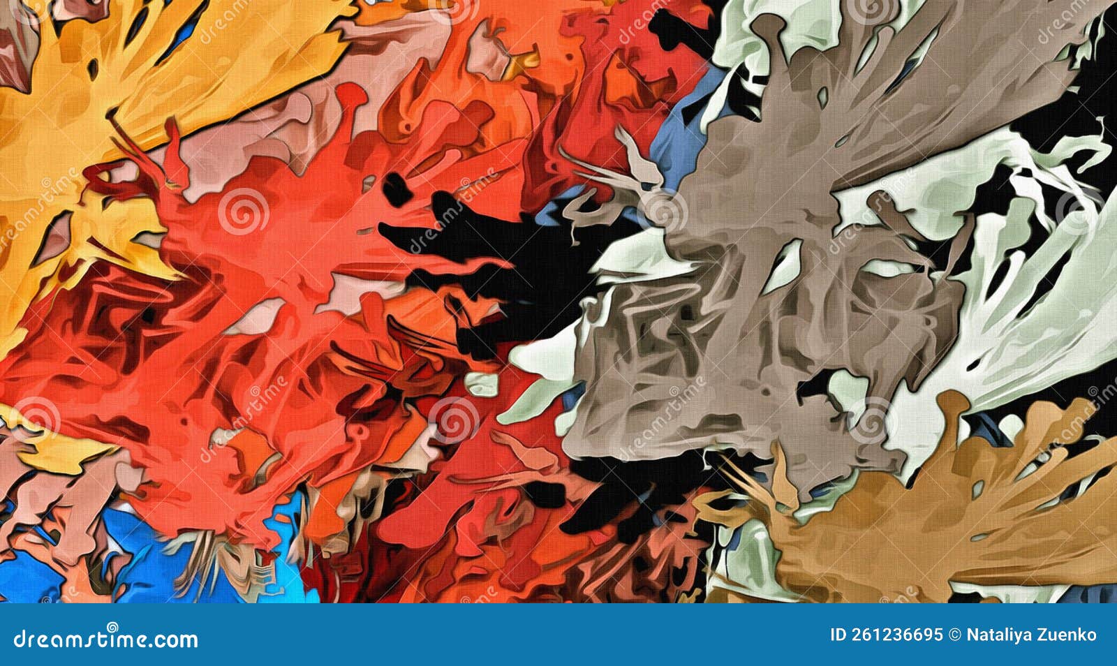 Abstract Psychedelic Background from Color Chaotic Blurred Stains Brush ...