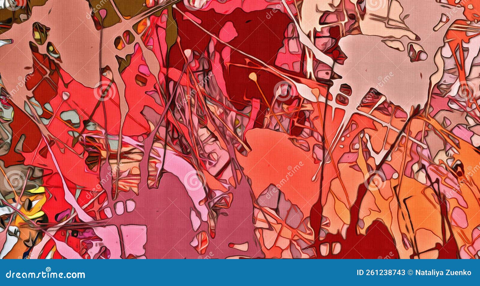 Abstract Psychedelic Background from Color Chaotic Blurred Stains Brush ...