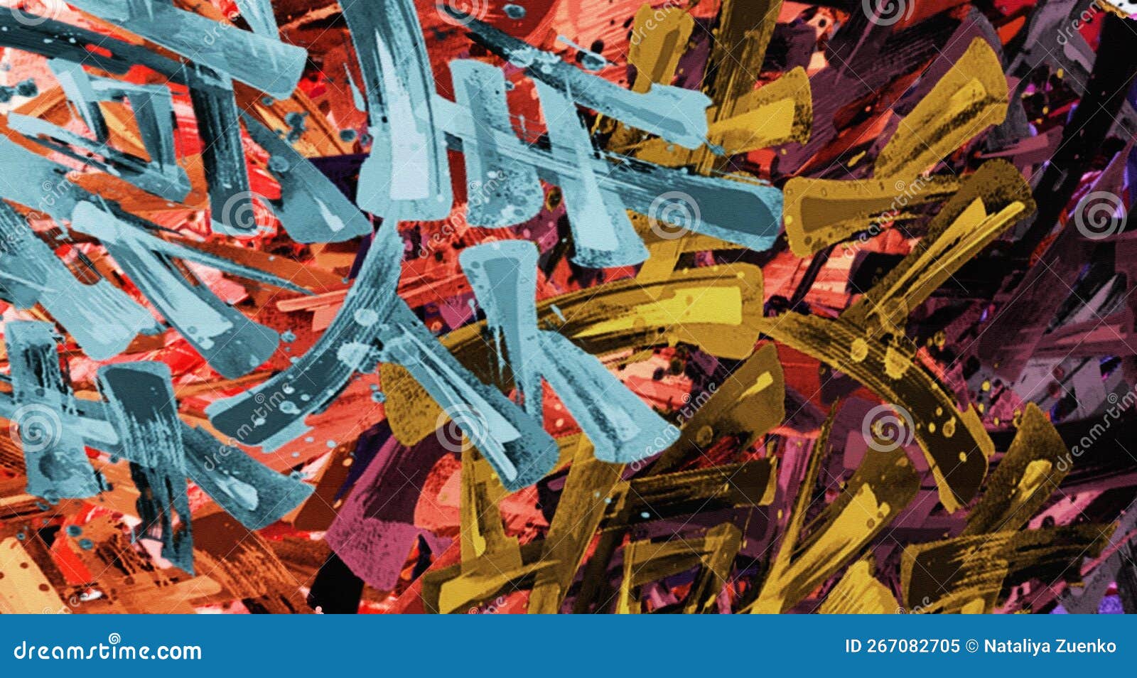 Abstract Psychedelic Background from Color Chaotic Blurred Stains Brush ...