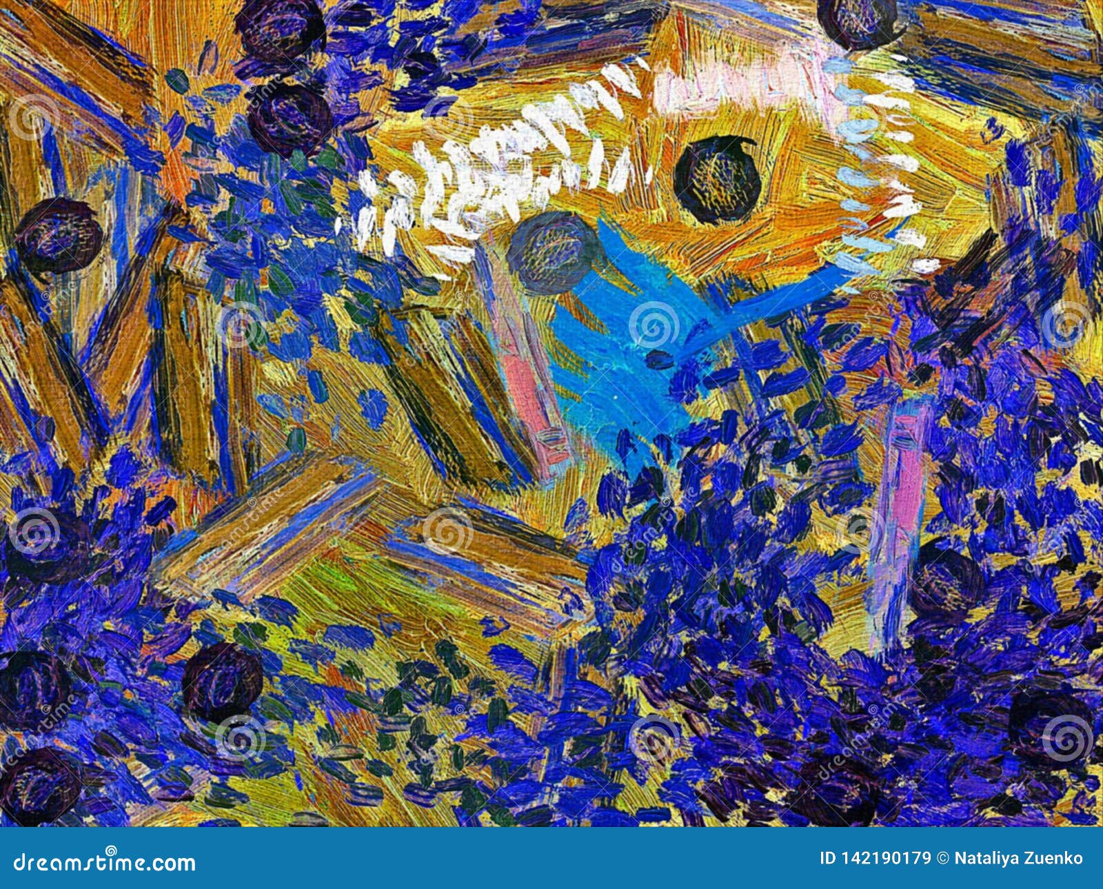 Abstract Psychedelic Background with the Texture of Applying ...