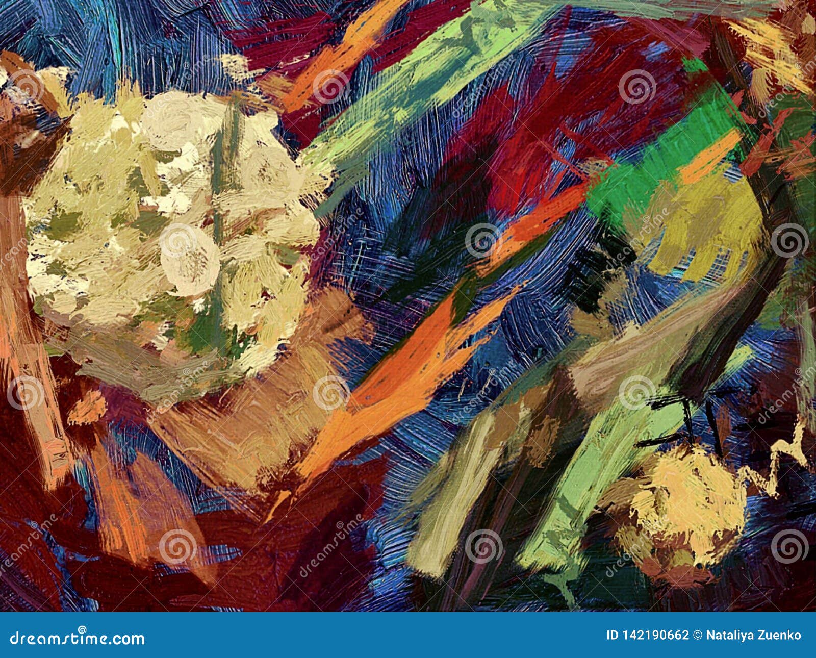 Abstract Psychedelic Background with the Texture of Applying ...