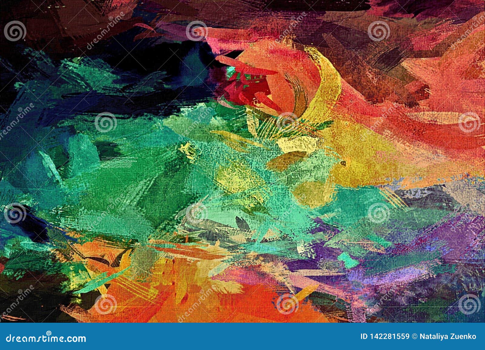 Abstract Psychedelic Background with the Texture of Applying ...