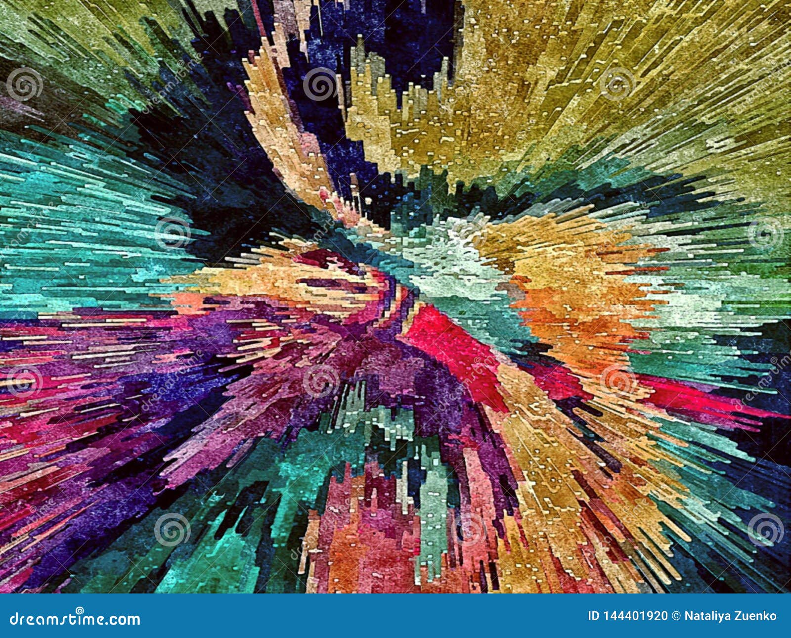 Abstract Psychedelic Background with the Texture of Applying ...