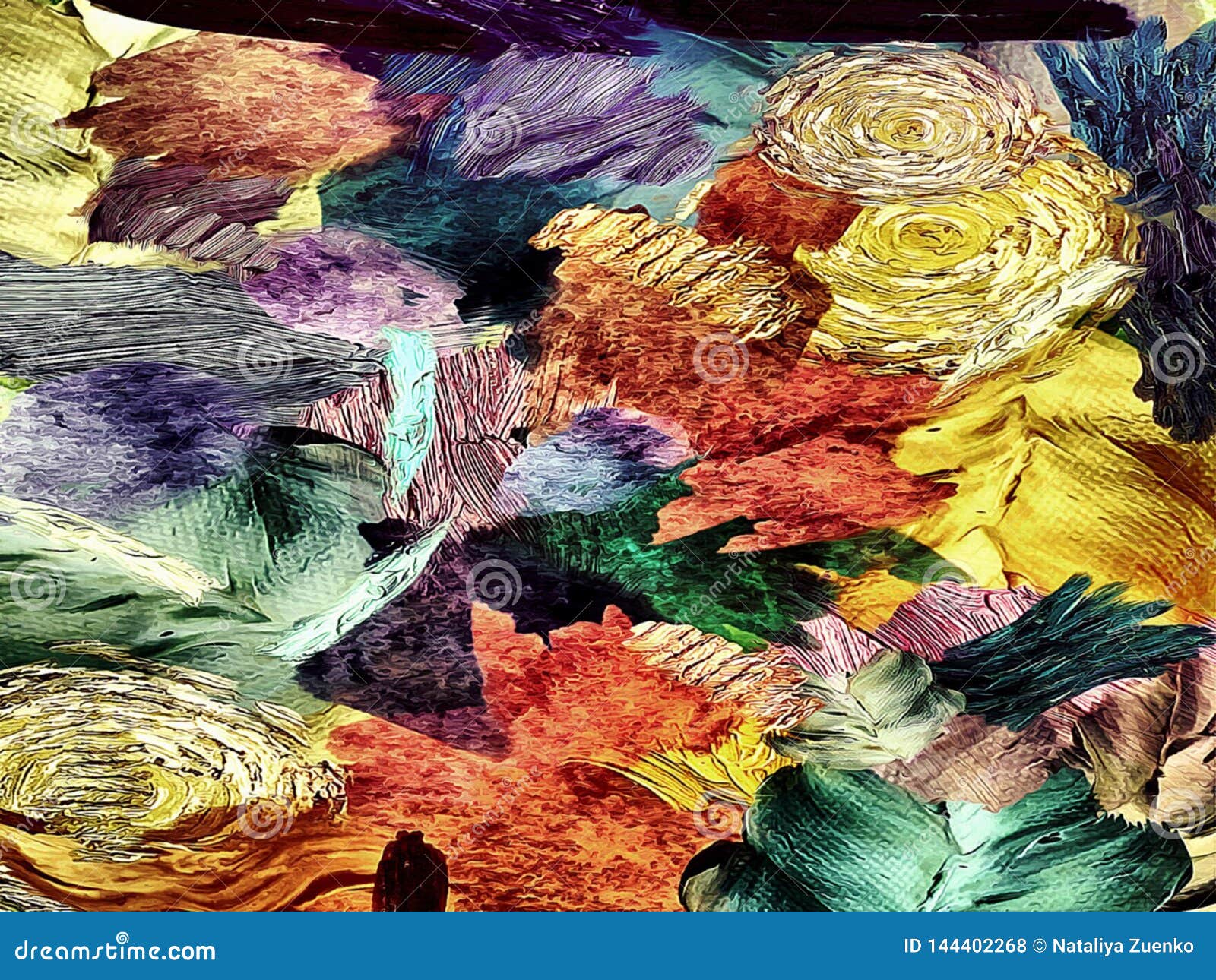 Abstract Psychedelic Background with the Texture of Applying ...