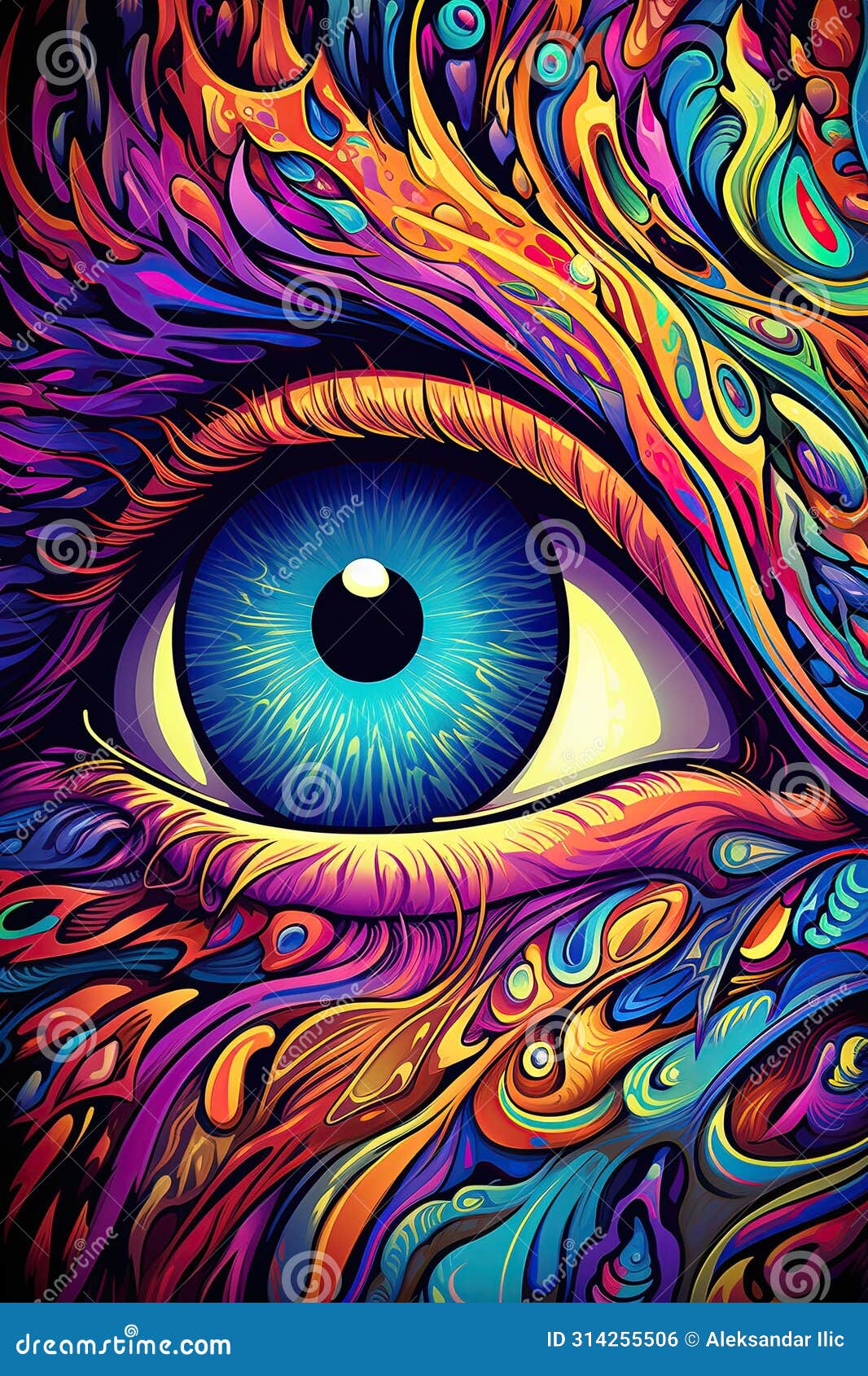 Abstract Psychedelic Eye. Poster Design Stock Photo - Image of creativity, abstract: 314255506