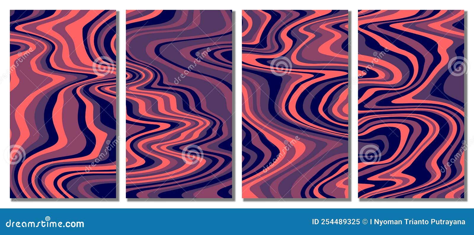 Abstract Psychedelic Groovy Set Background. Stock Vector - Illustration ...