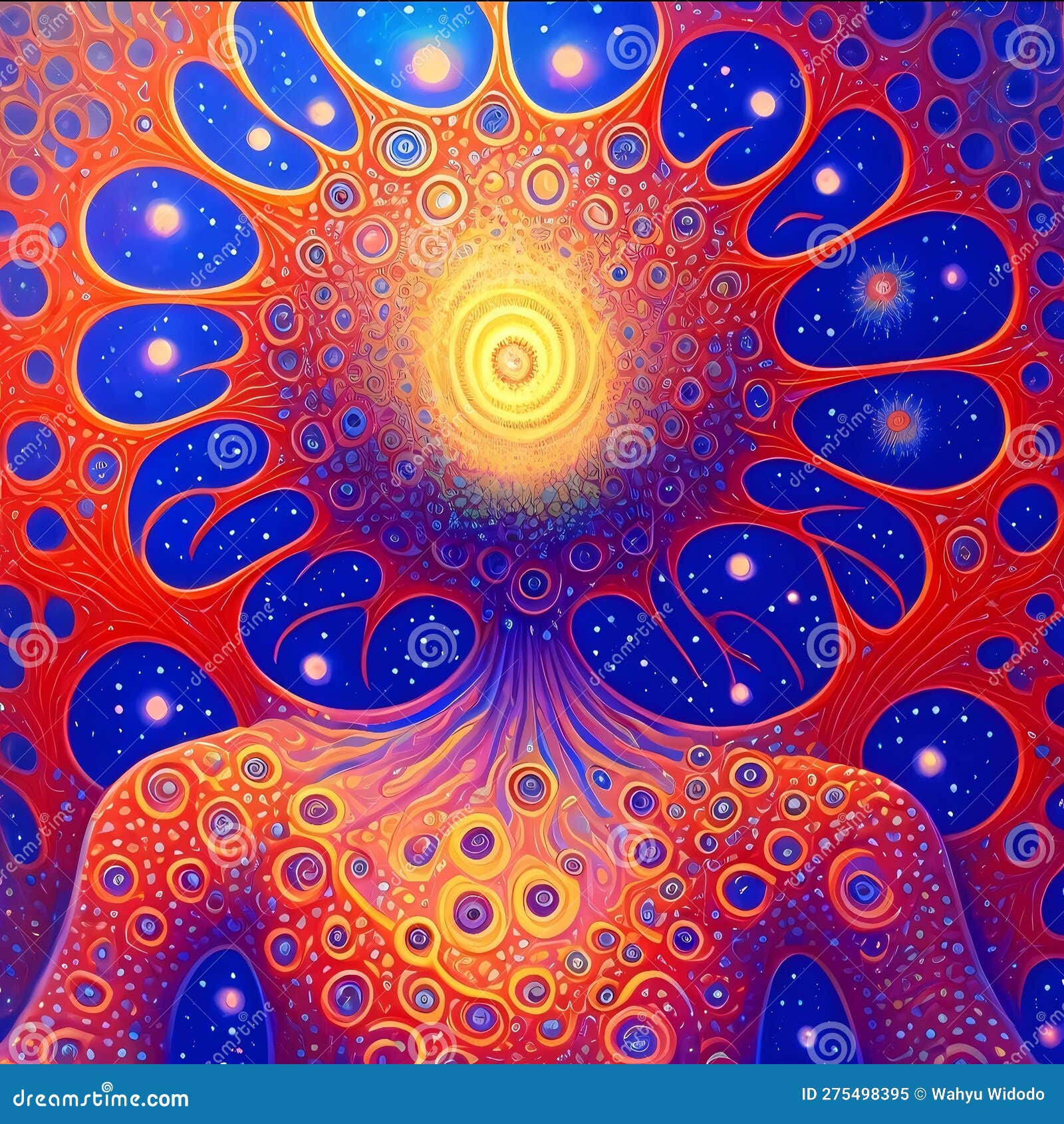 Abstract Psychedelic Human Shape 3D Illustrated Stock Illustration ...