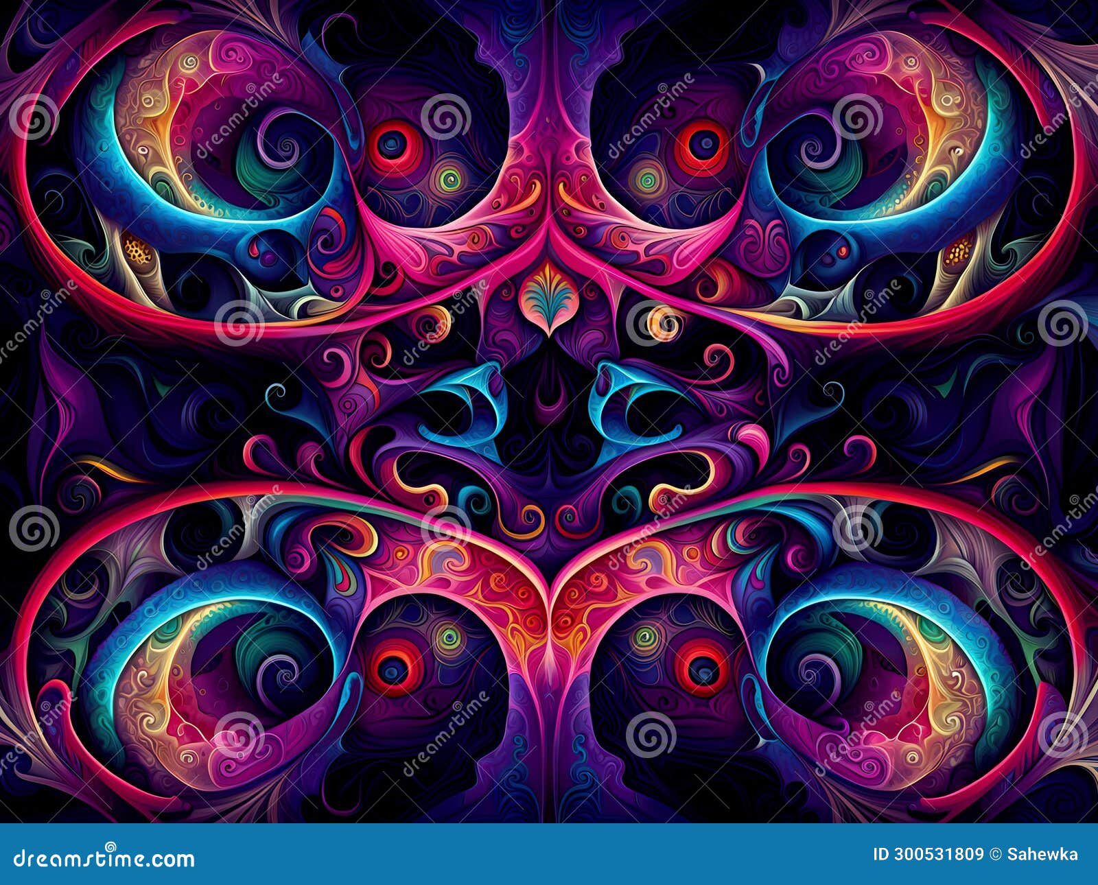 Abstract Fractal Background. Colorful Psytrance Pattern. Psychedelic ...