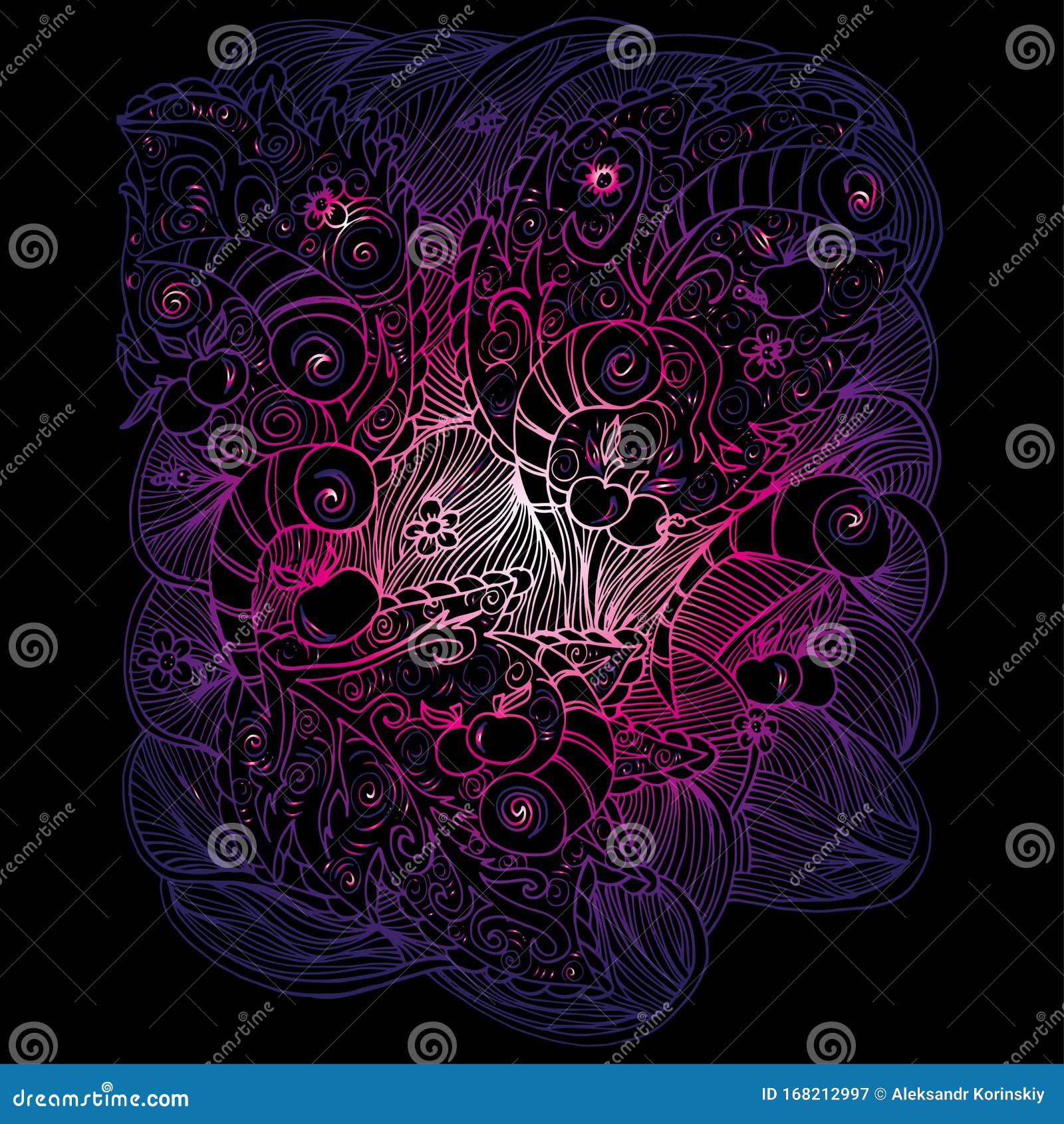 Abstract, Psychedelic Pattern. Stock Vector - Illustration of floral ...