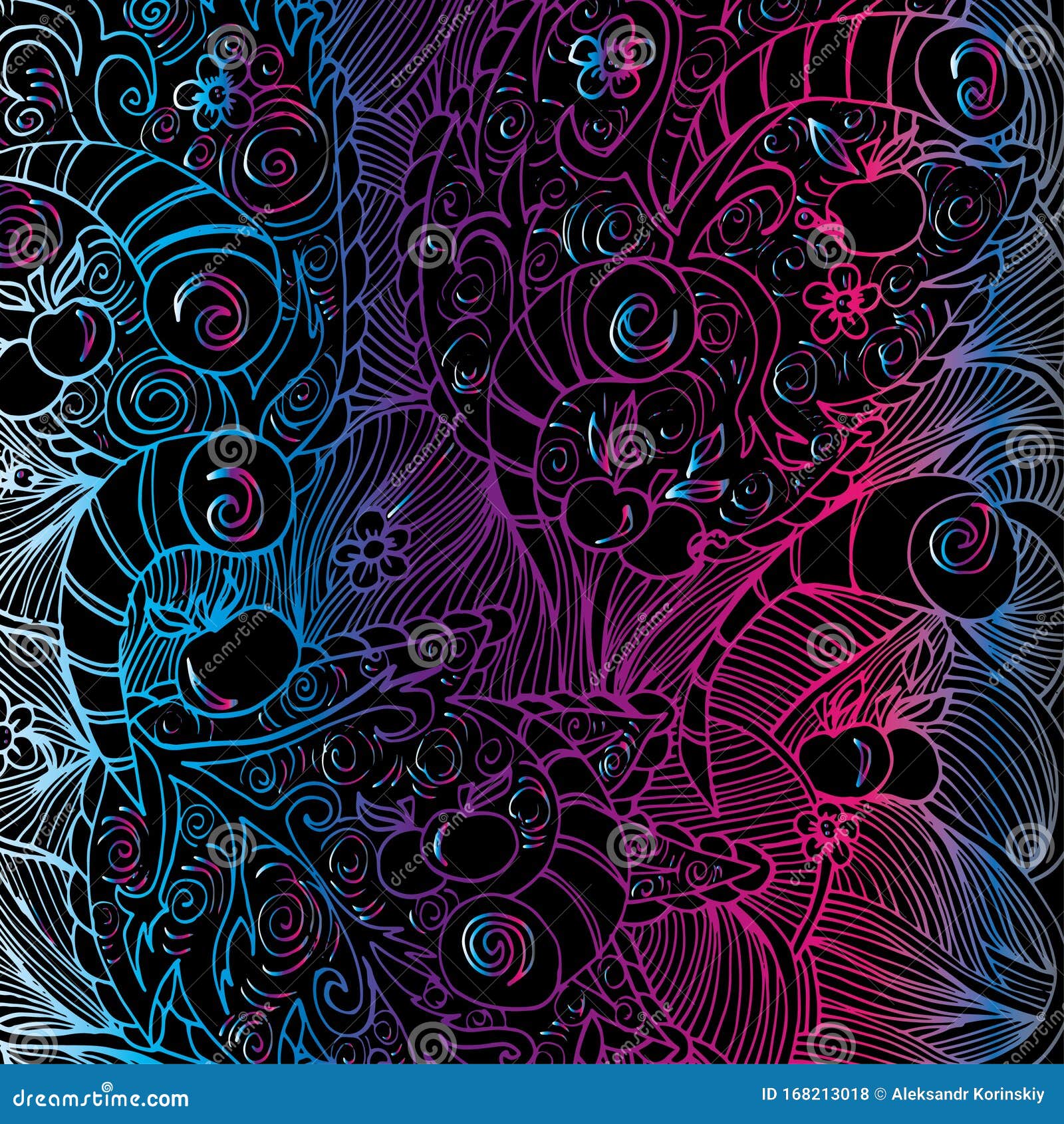 Abstract, Psychedelic Pattern. Stock Illustration - Illustration of ...