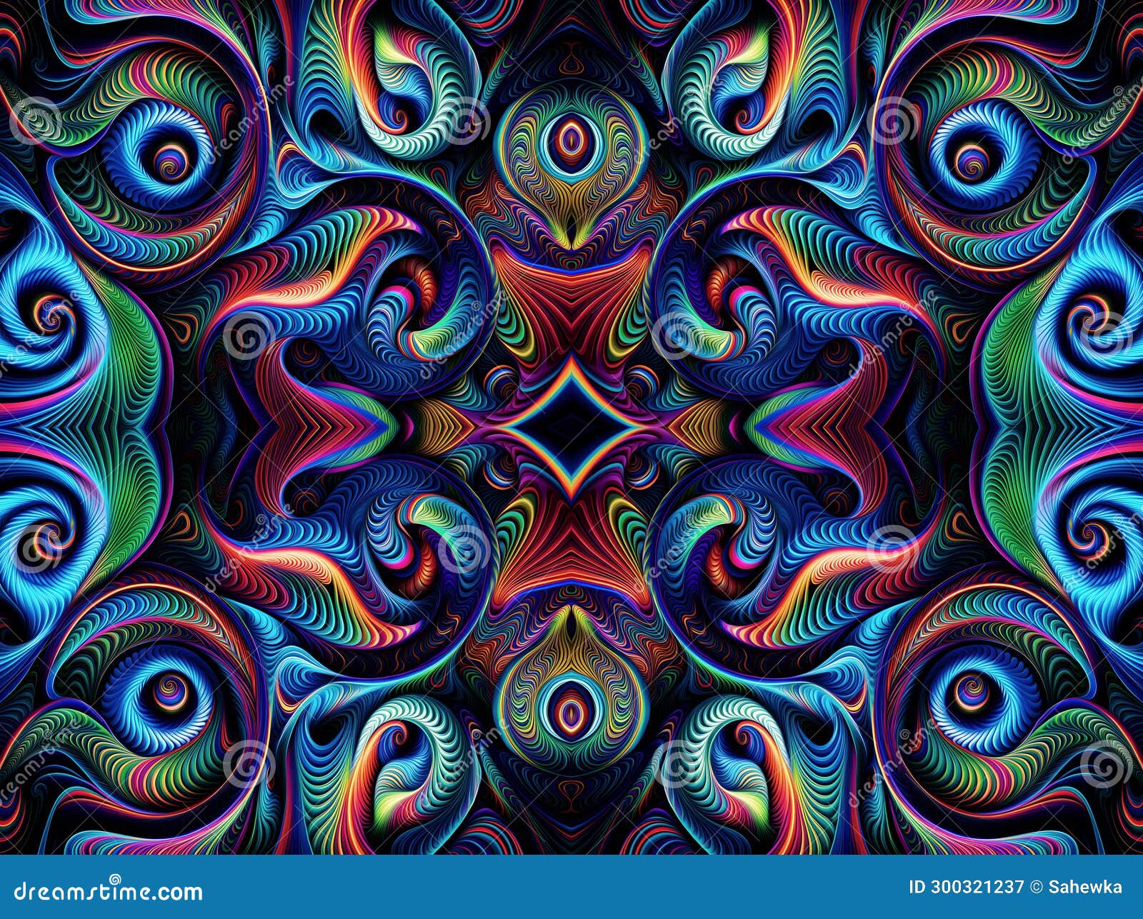 Abstract Psychedelic Pattern, Seamless Wavy Wallpaper, Texture Stock ...