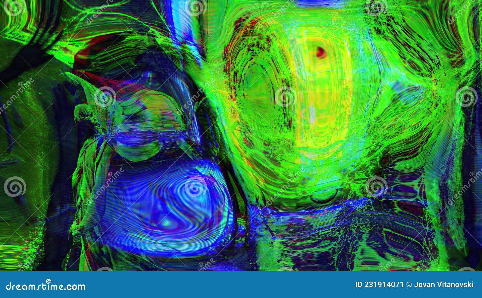 Abstract Psychedelic and Weird Digital Futuristic Background Stock ...