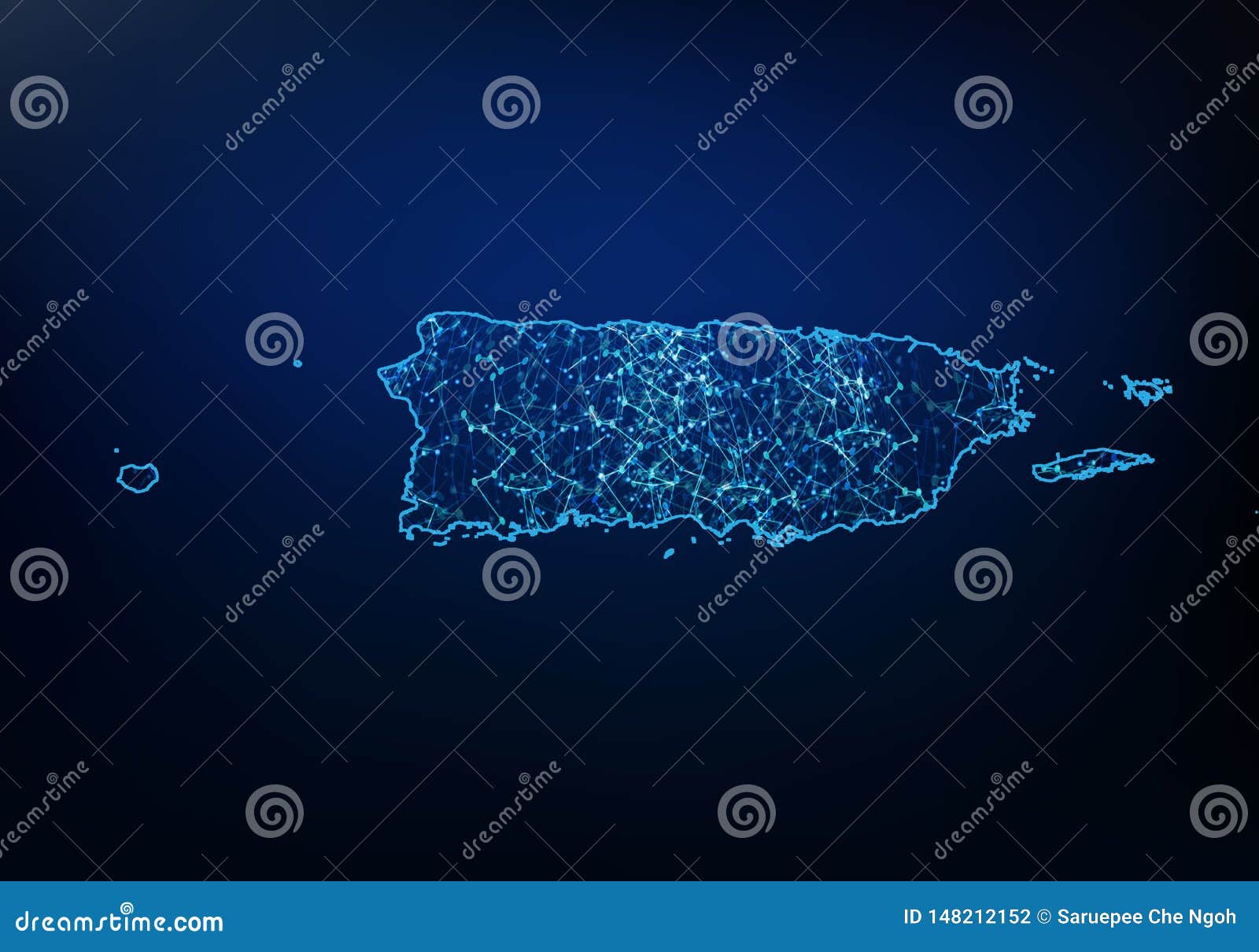 Abstract of Puerto Rico Map Network, Internet and Global Connection ...